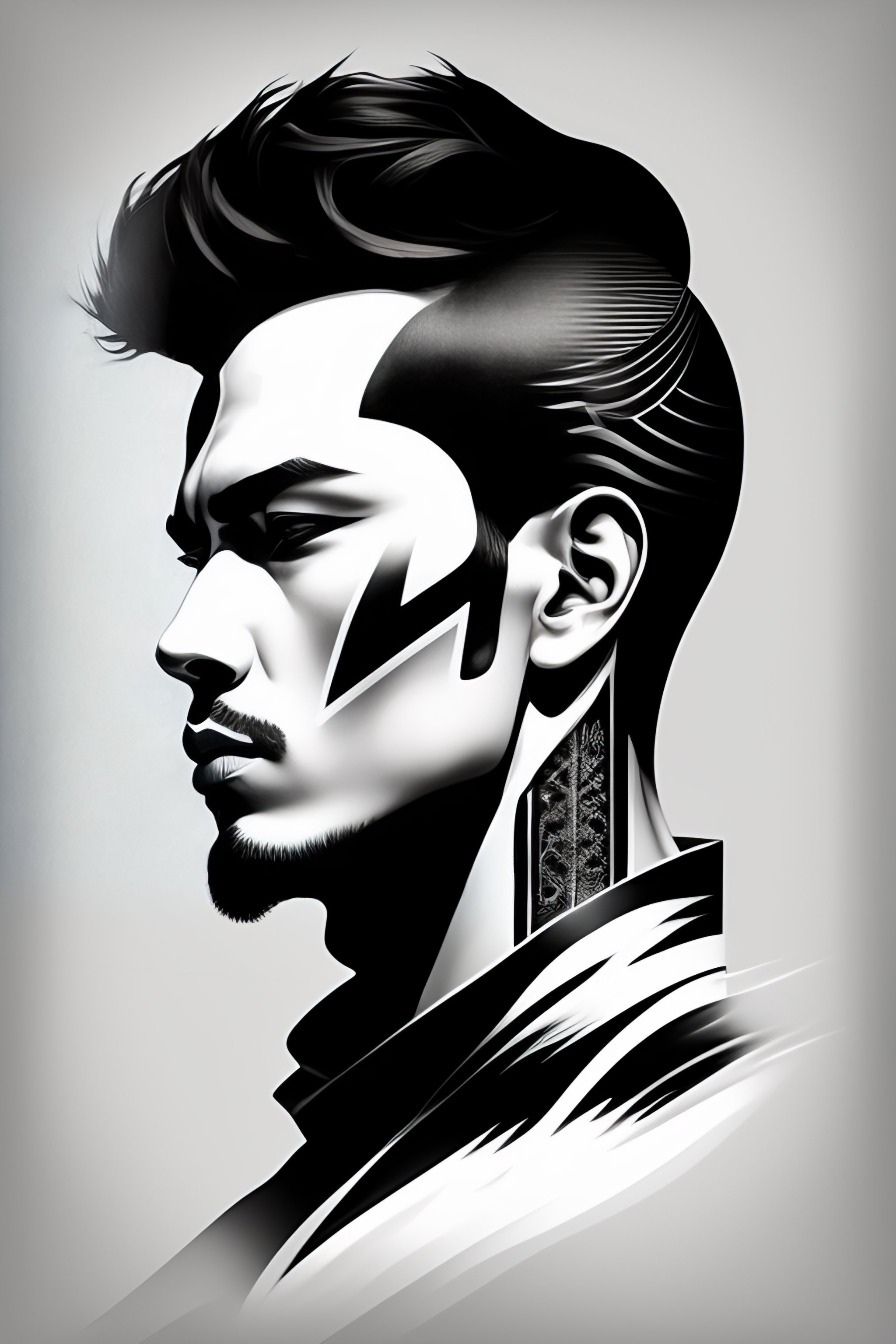 Lexica - Symmetry, one ronin male head and only facing front, glare ...