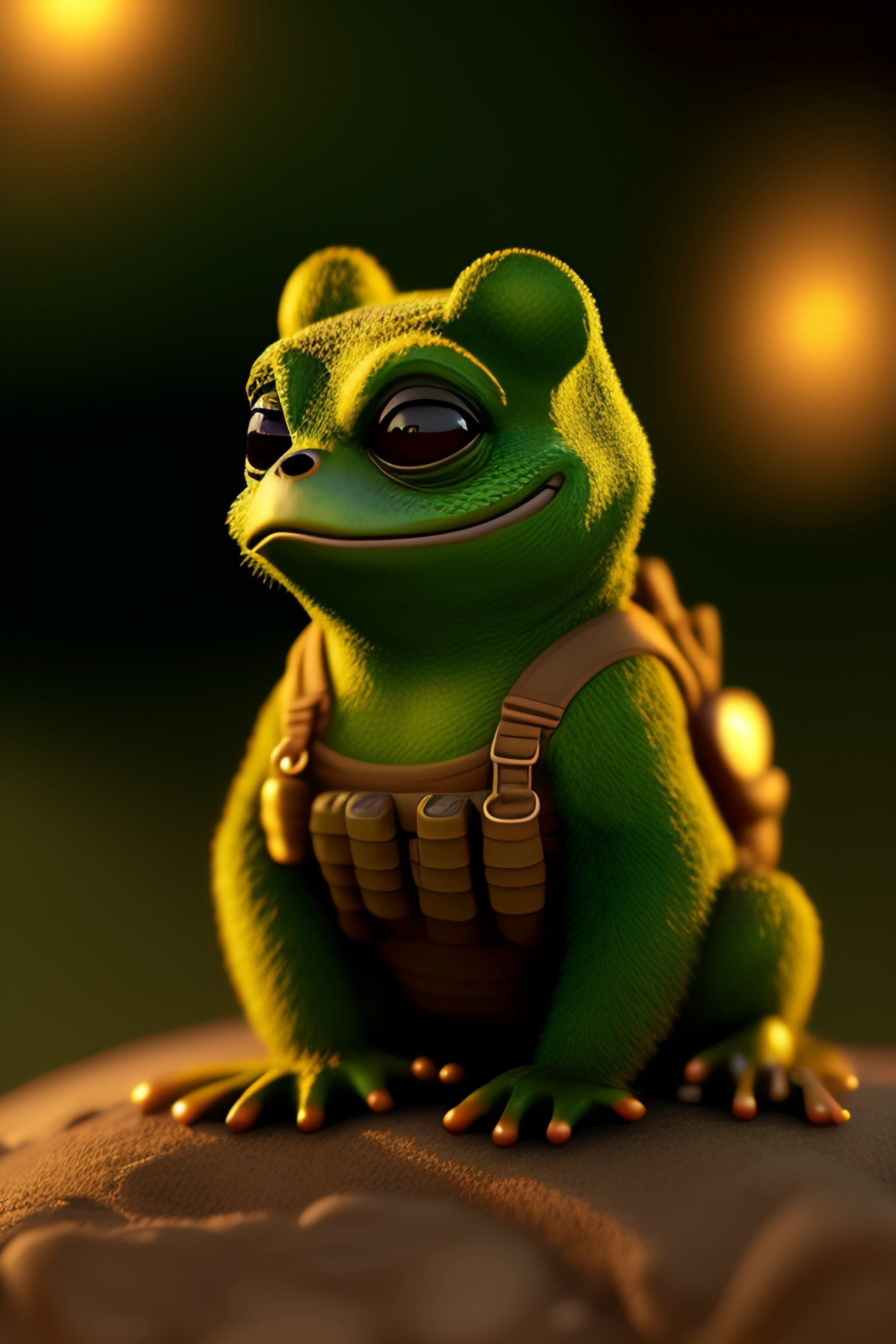 Lexica - An exhausted pepe the frog at the frontlines in the army at ...