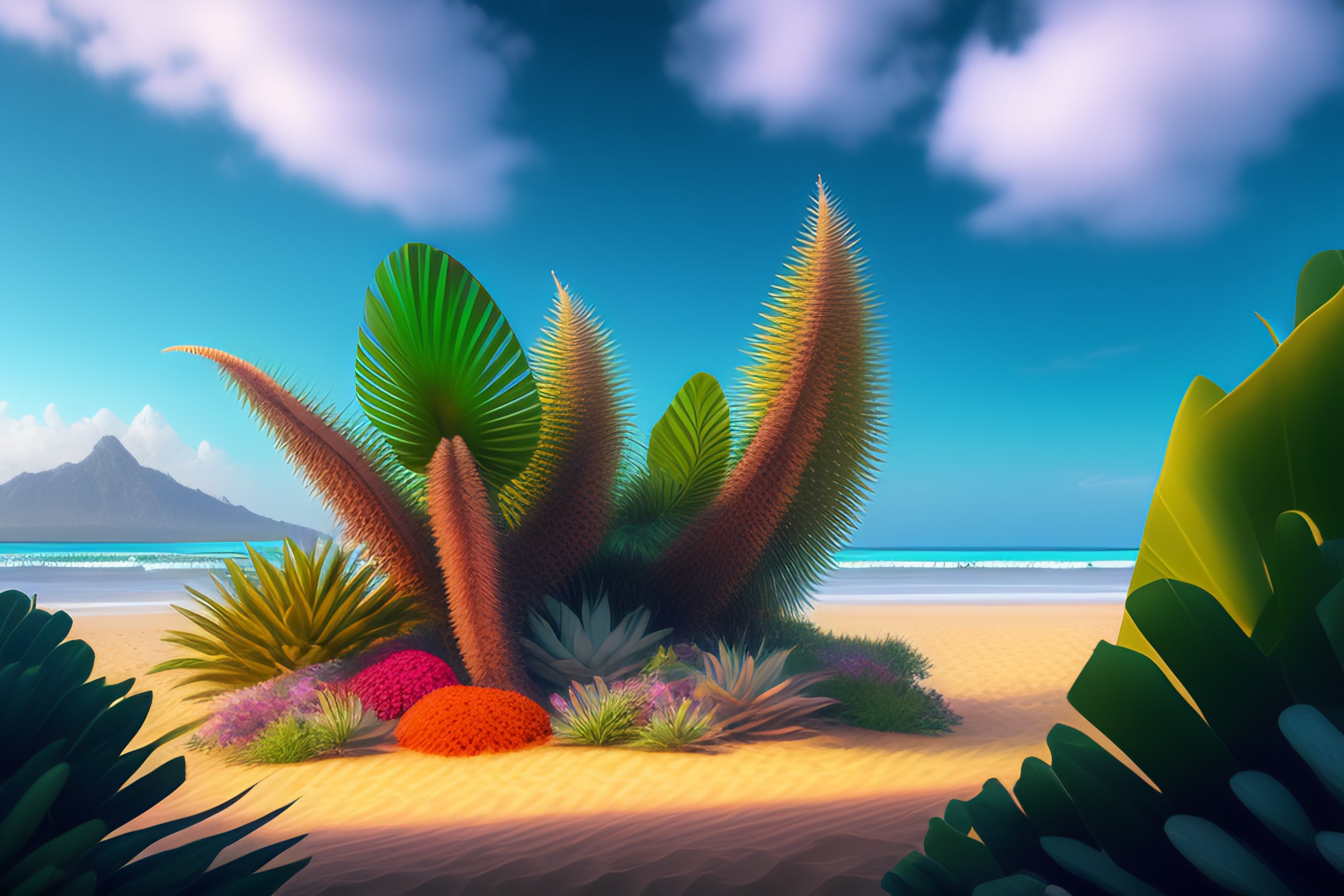 Lexica - Giant spiky cactus ferns yucca coral monster creature on ...