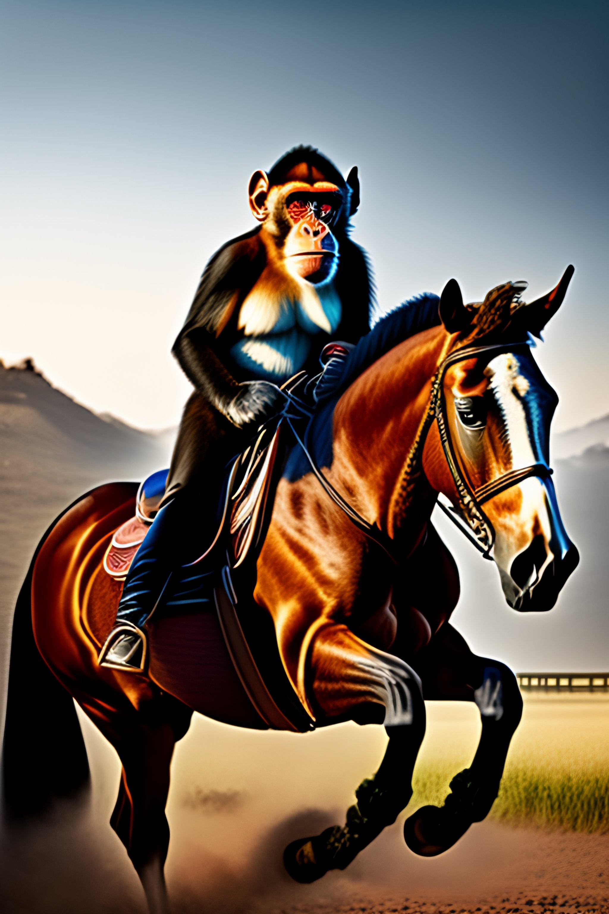 Lexica - Monkey on horse