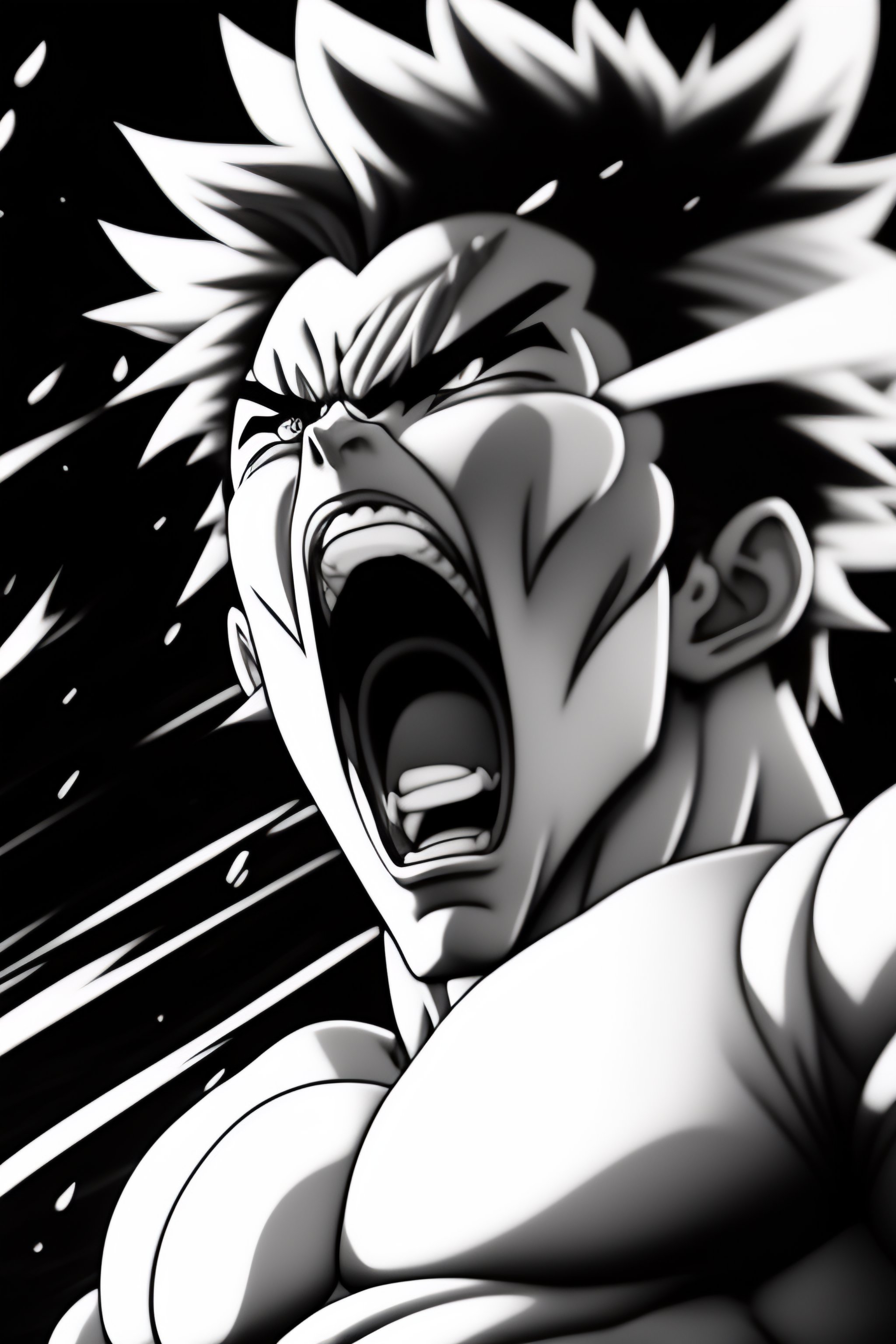 Lexica - An insanely strong anime character going berserk and screaming ...