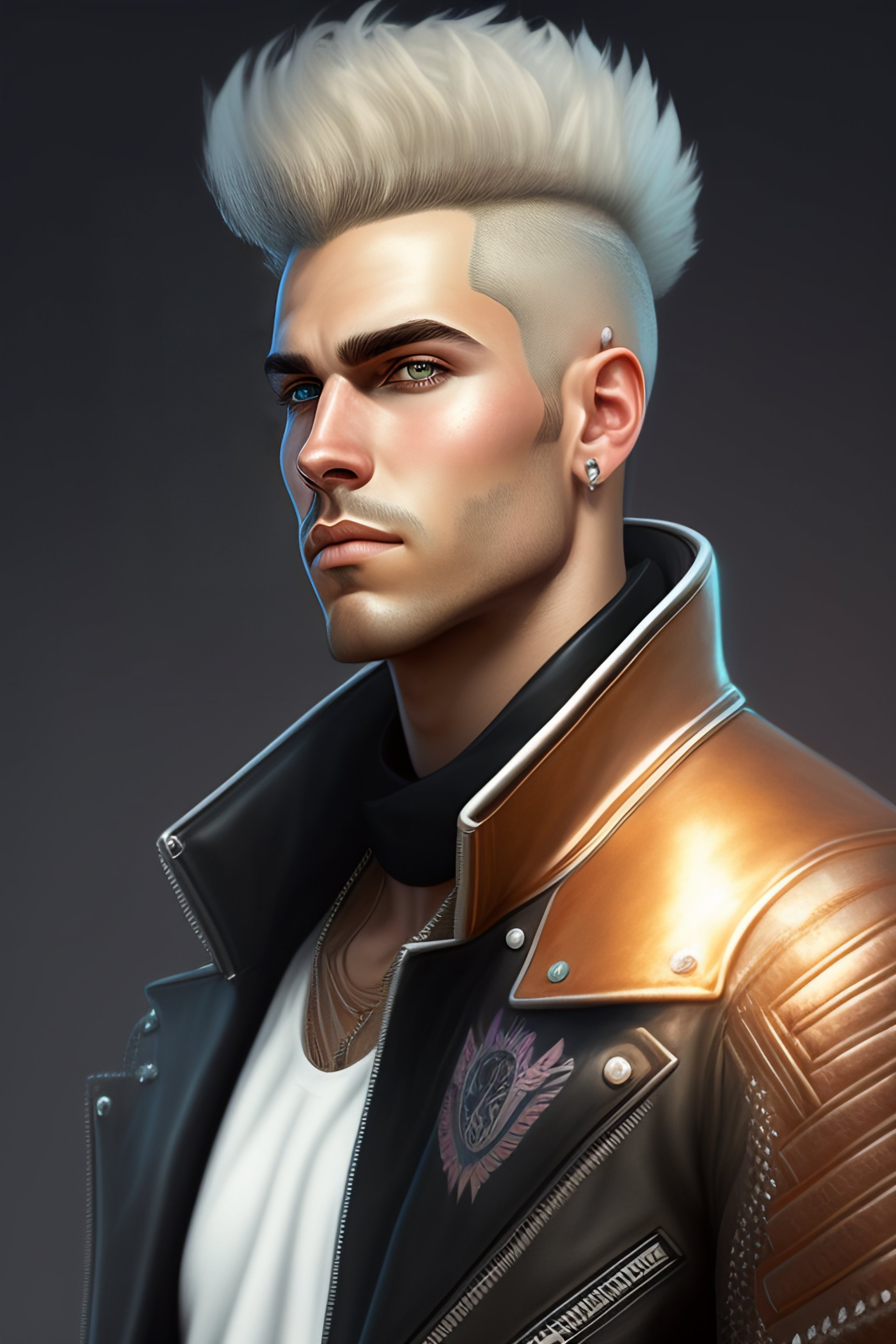 Lexica - Realistic portrait of an 80s white young male punk rocker, bad ...