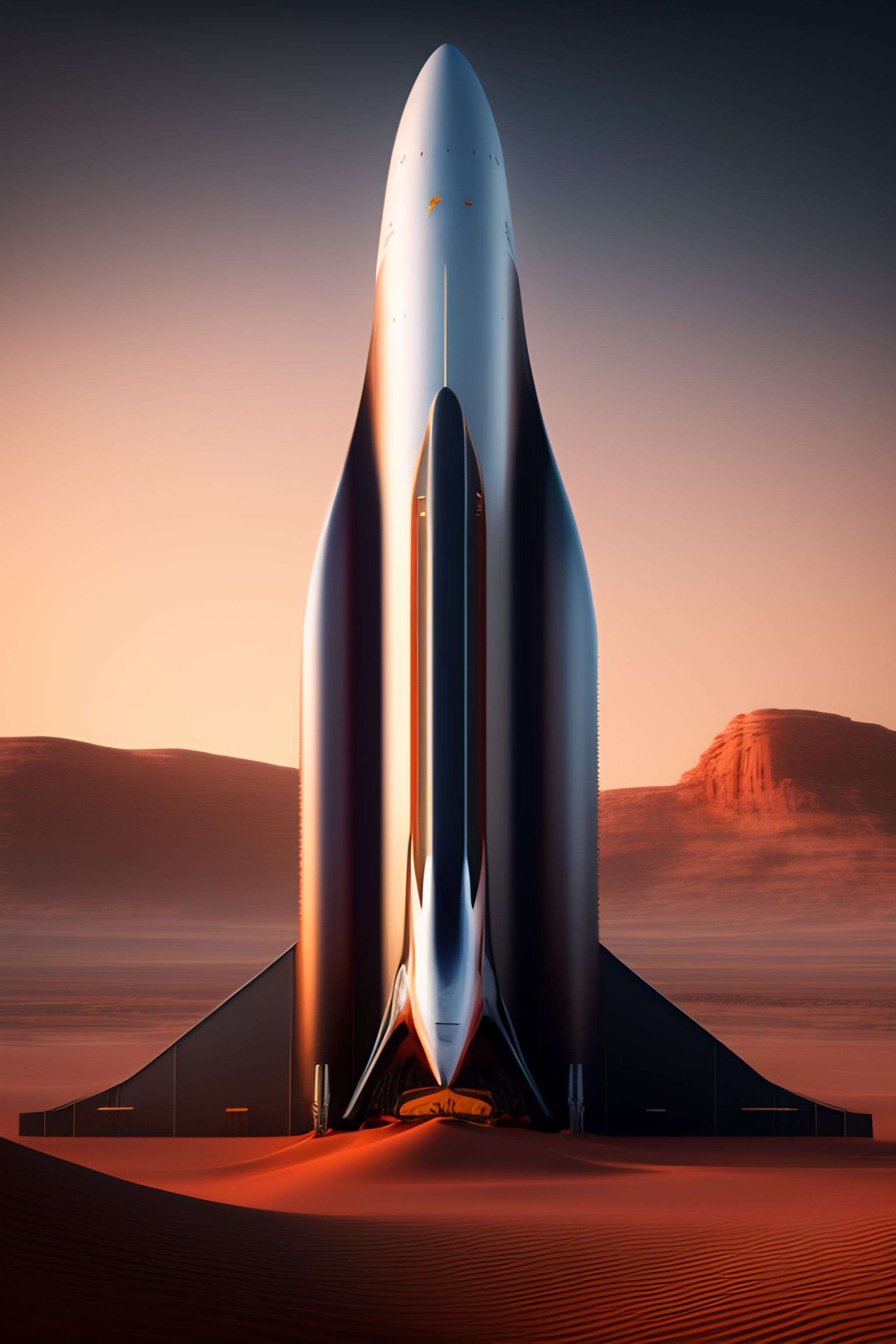 Lexica - 50mm Photograph of SpaceX starship designed by SpaceX landed ...