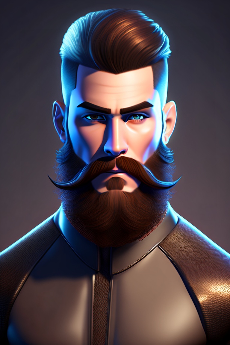 Lexica - A beard motivated ninja man ,body and face should be in front ...