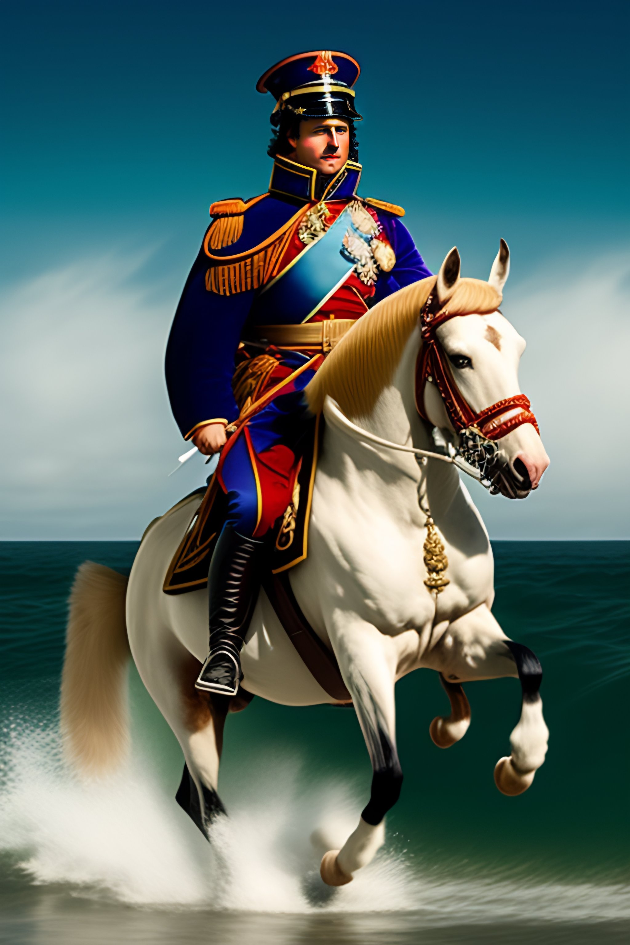 Lexica - Napoleon Bonaparte riding a shark