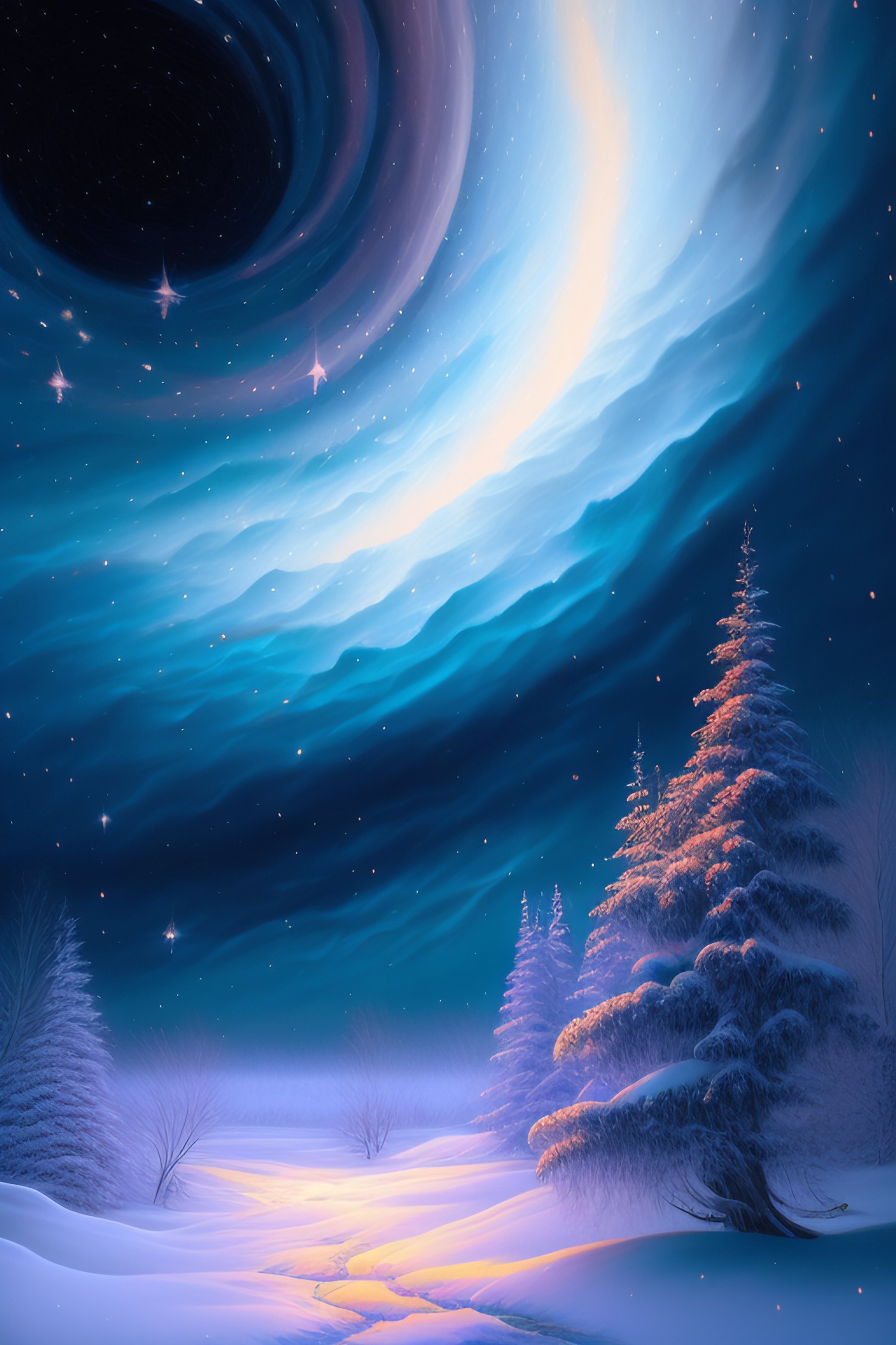 Lexica - Baroque oil painting depicting a thousand small snowflakes ...