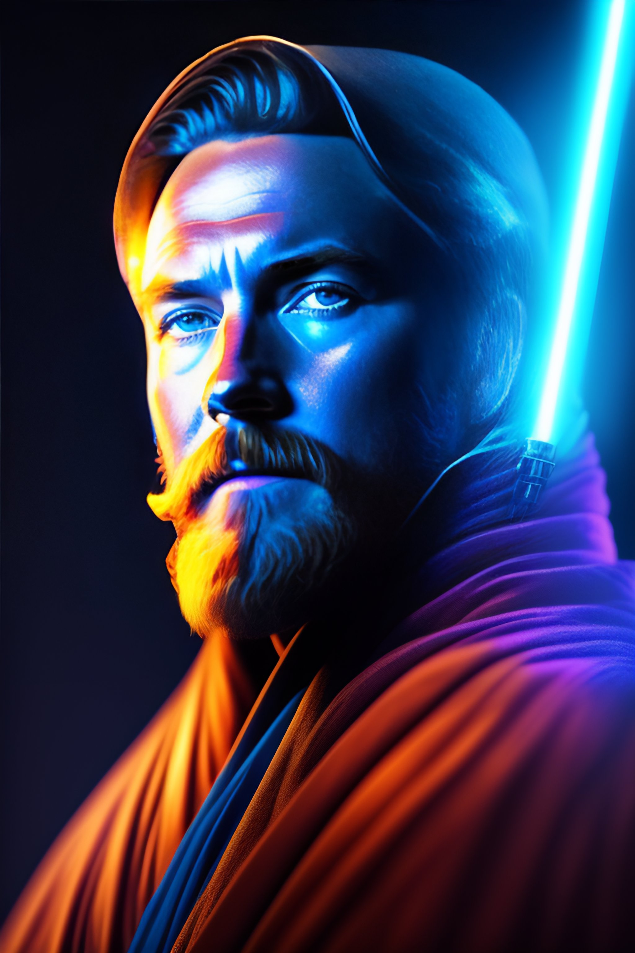 Lexica - A portrait of the ghost of obi - wan, as a digital photograph ...