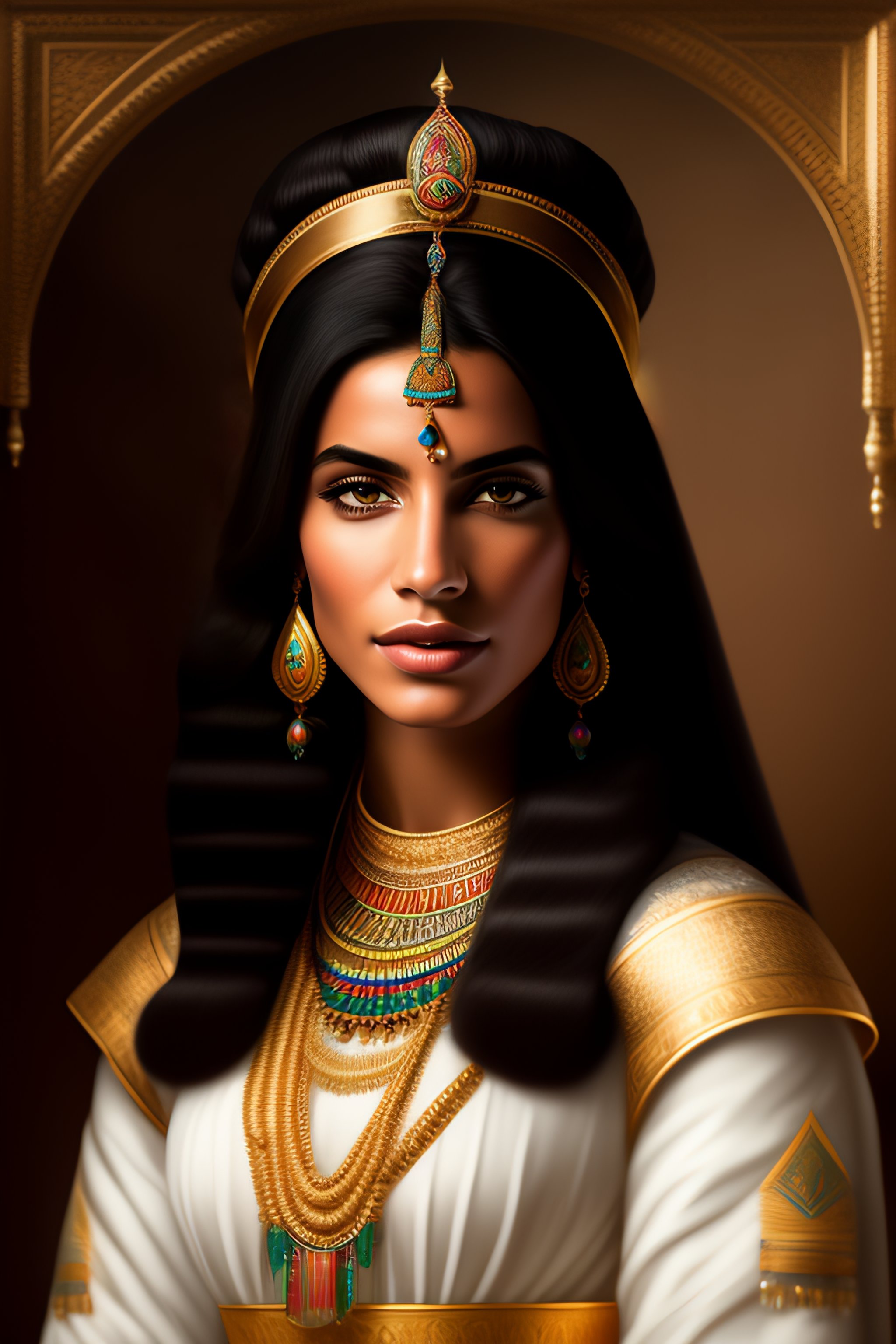 Lexica - Portrait of egyptian princess with long hair