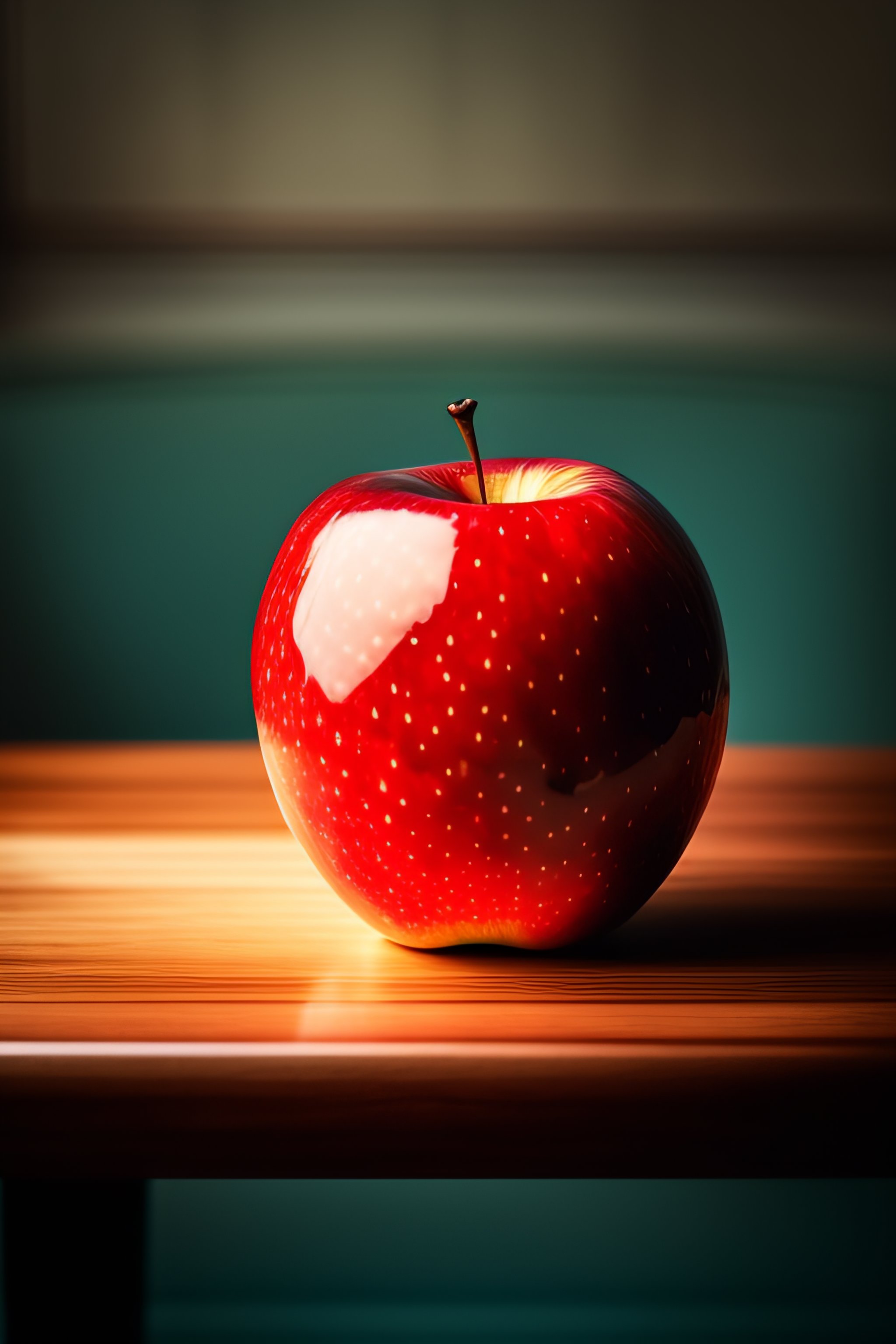 Lexica - Red apple sitting on a table