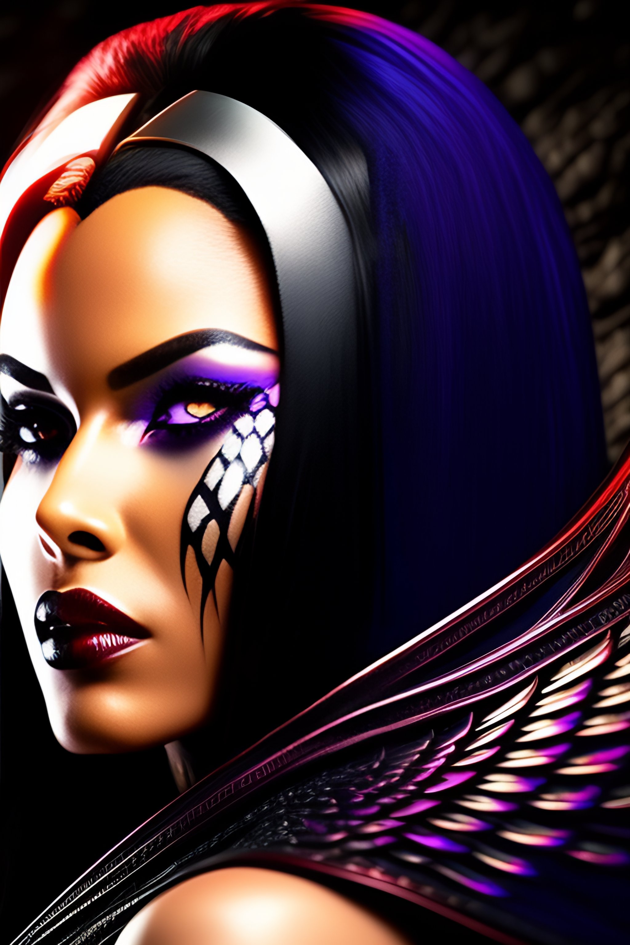 Lexica - Raven of DC comics style Gothic with rows the backgraund
