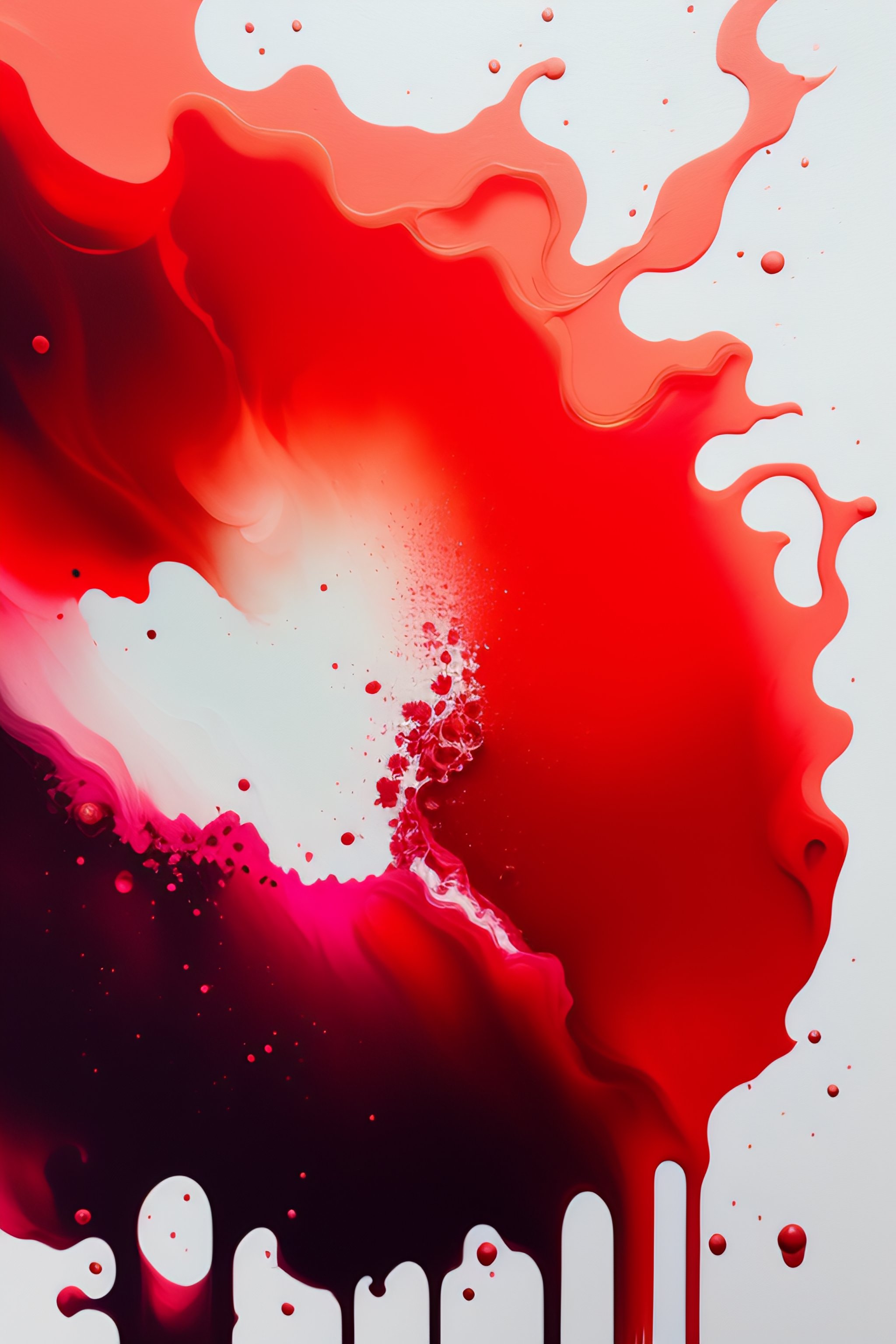 Lexica - One big violent splash of red gouache paint on a white background
