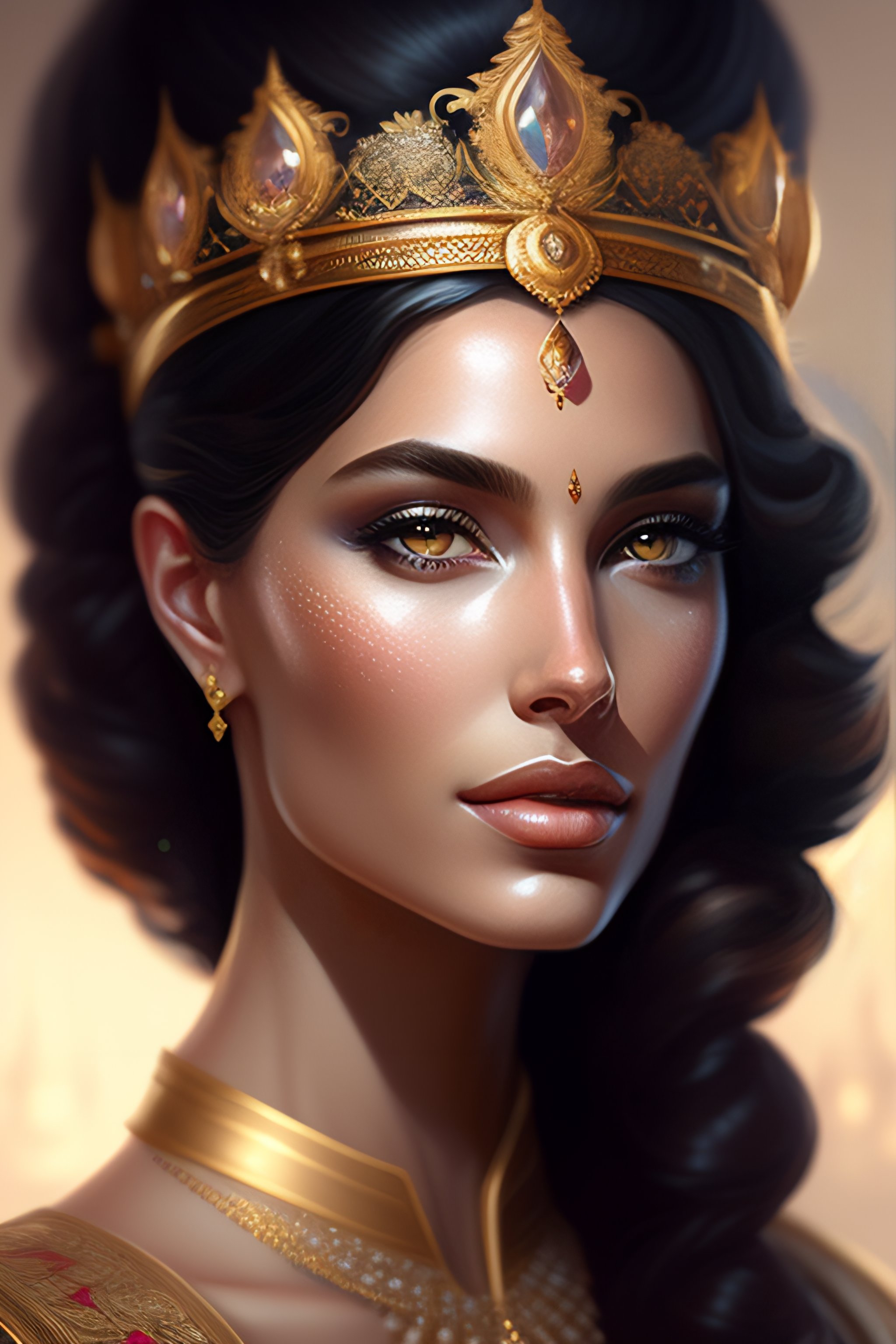 Lexica - Highly detailed portrait of an elegant goddess, ornate crown ...