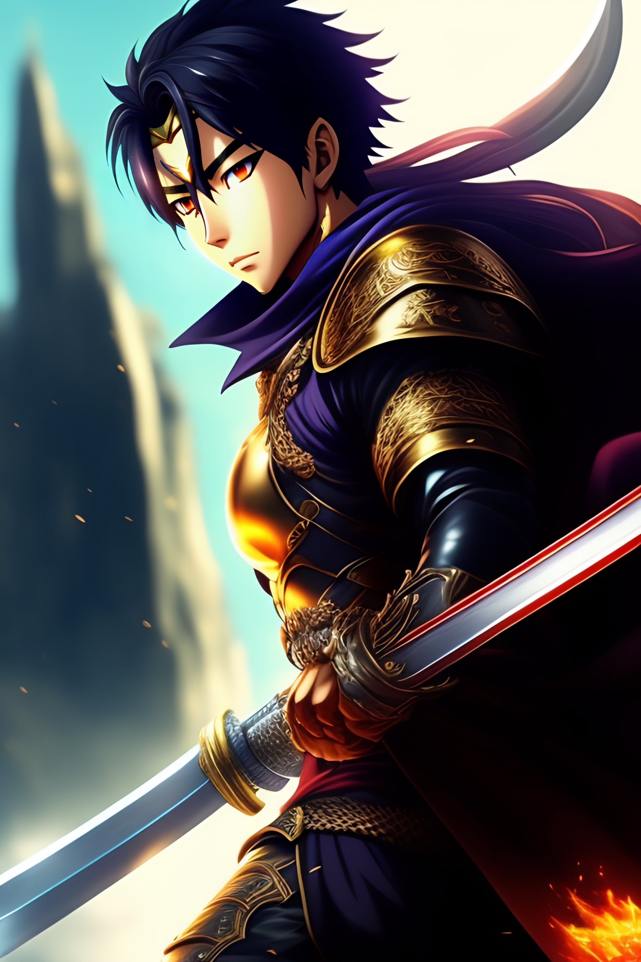Lexica - 2015's anime style. action hero with sword., fantasy