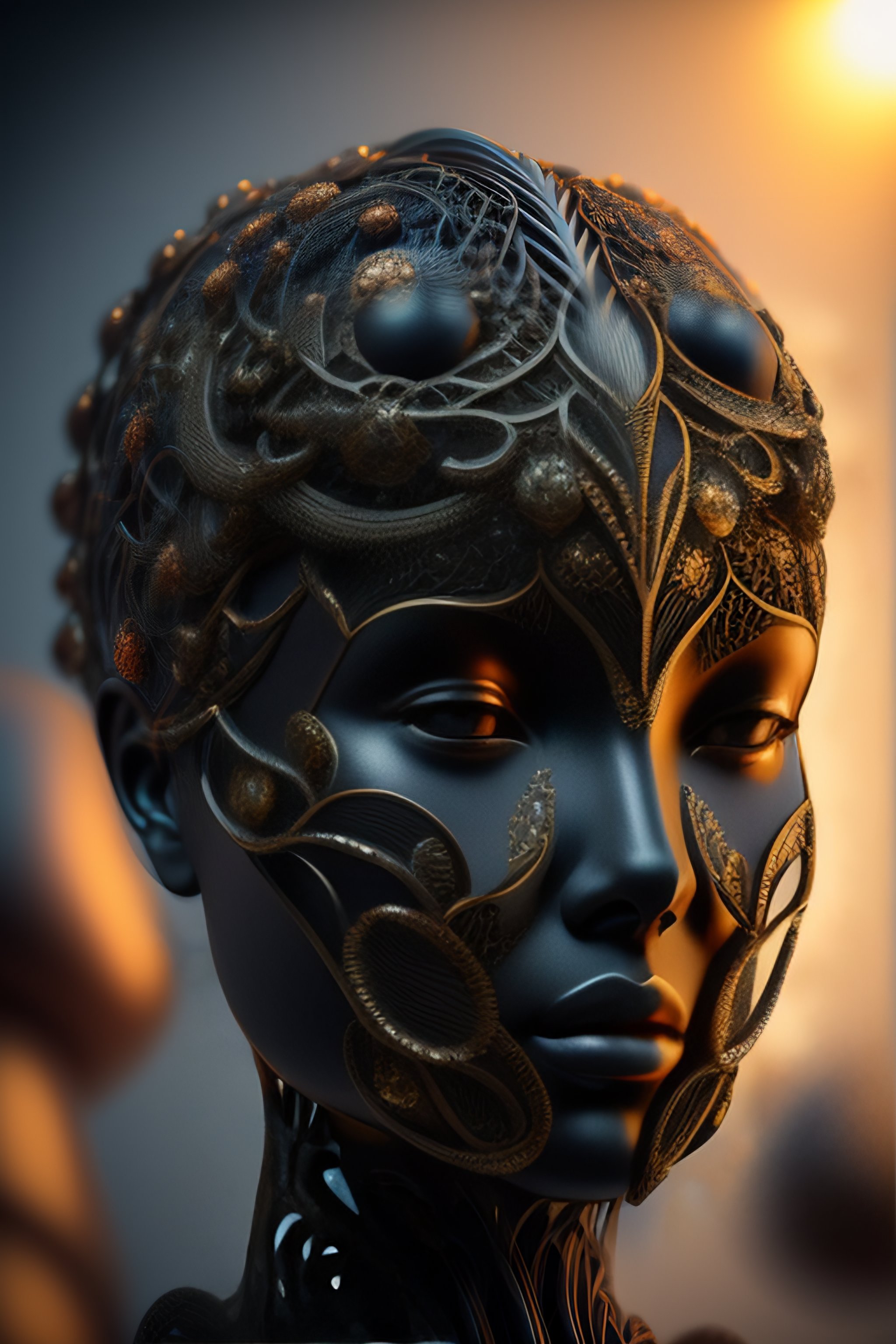 Lexica - Face coming out of a wall complex 3d render ultra detailed of ...