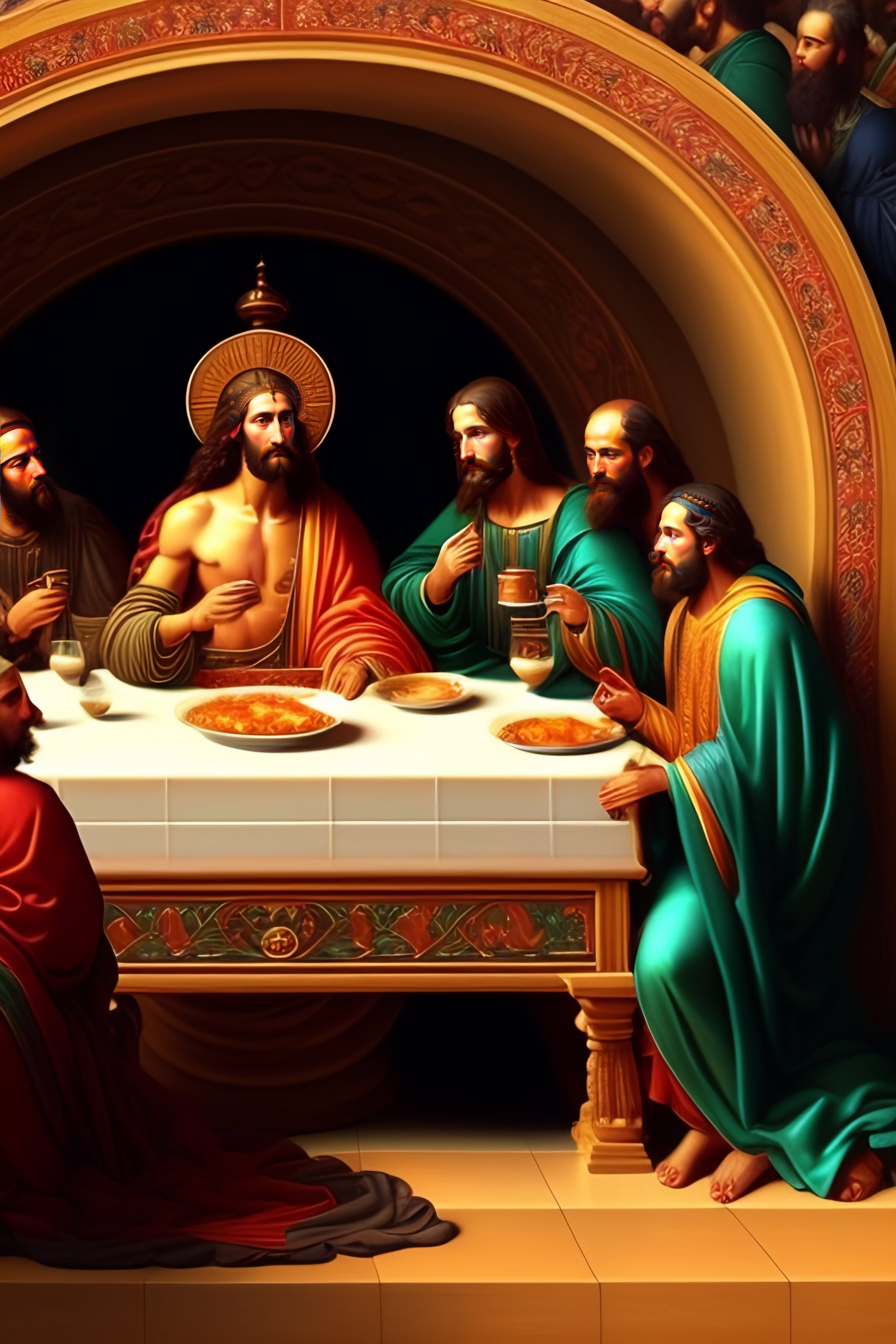 Lexica - Last supper, resplendent paint, intricately detailed ...