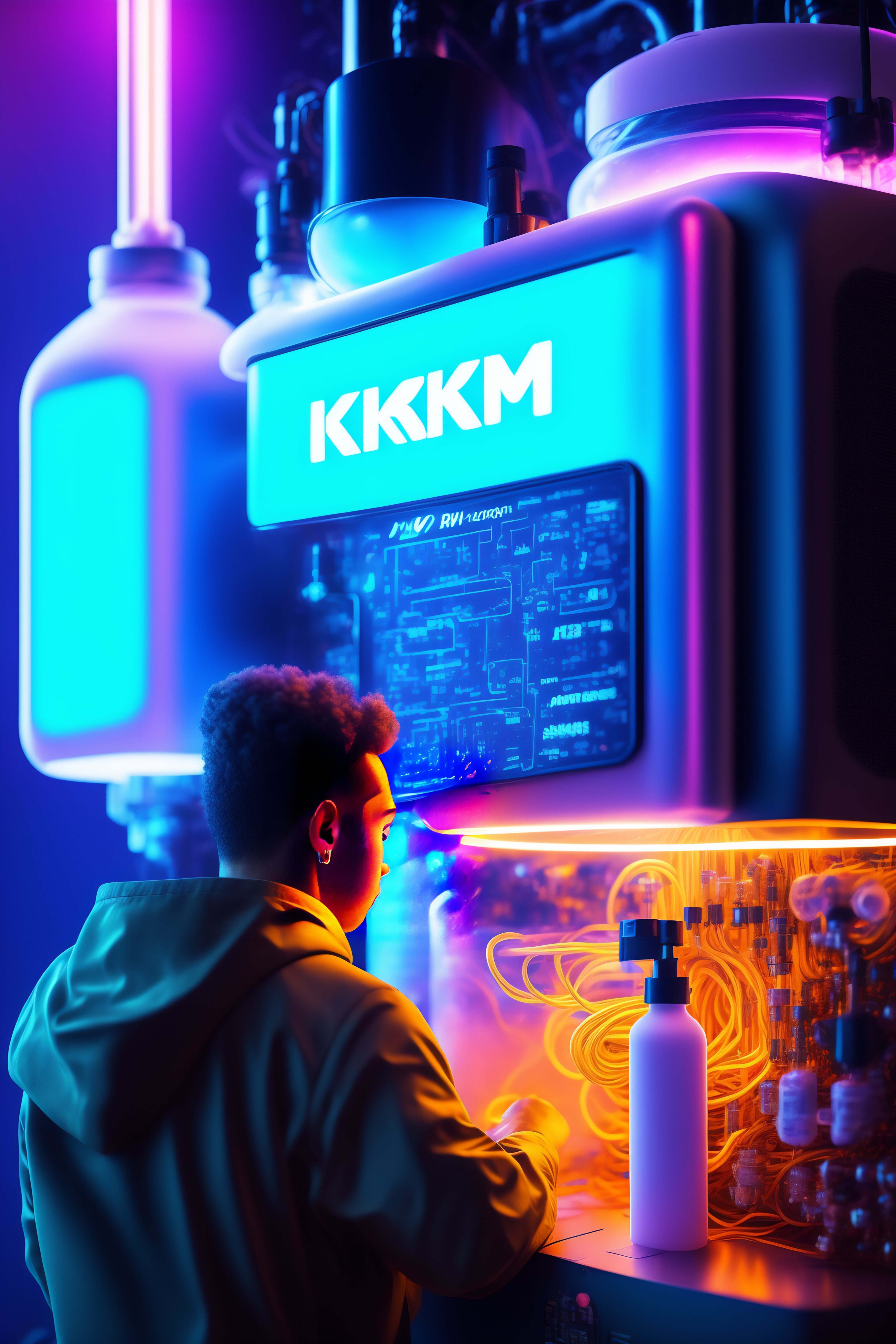 Lexica - Cartoon character overclocking an motherboard with cpu on an ...