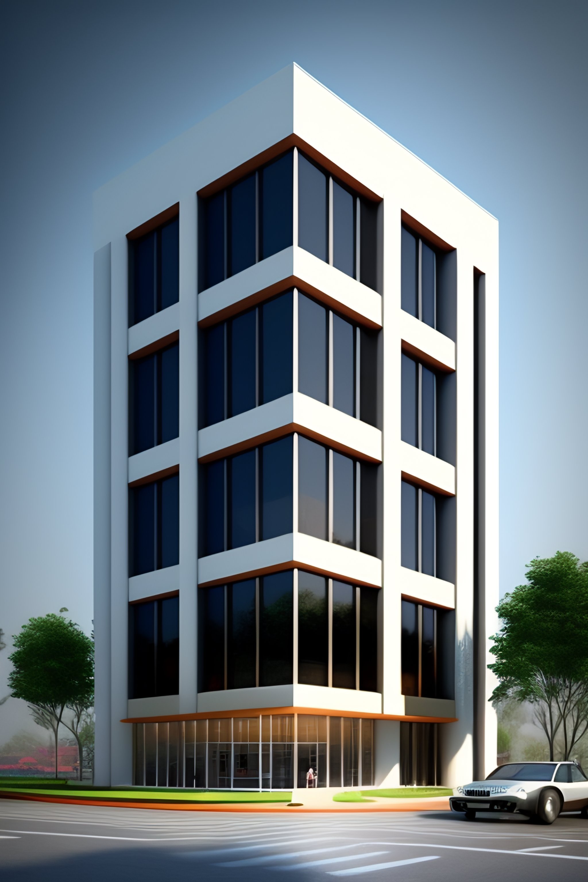 Lexica - Generic office building front view exterior