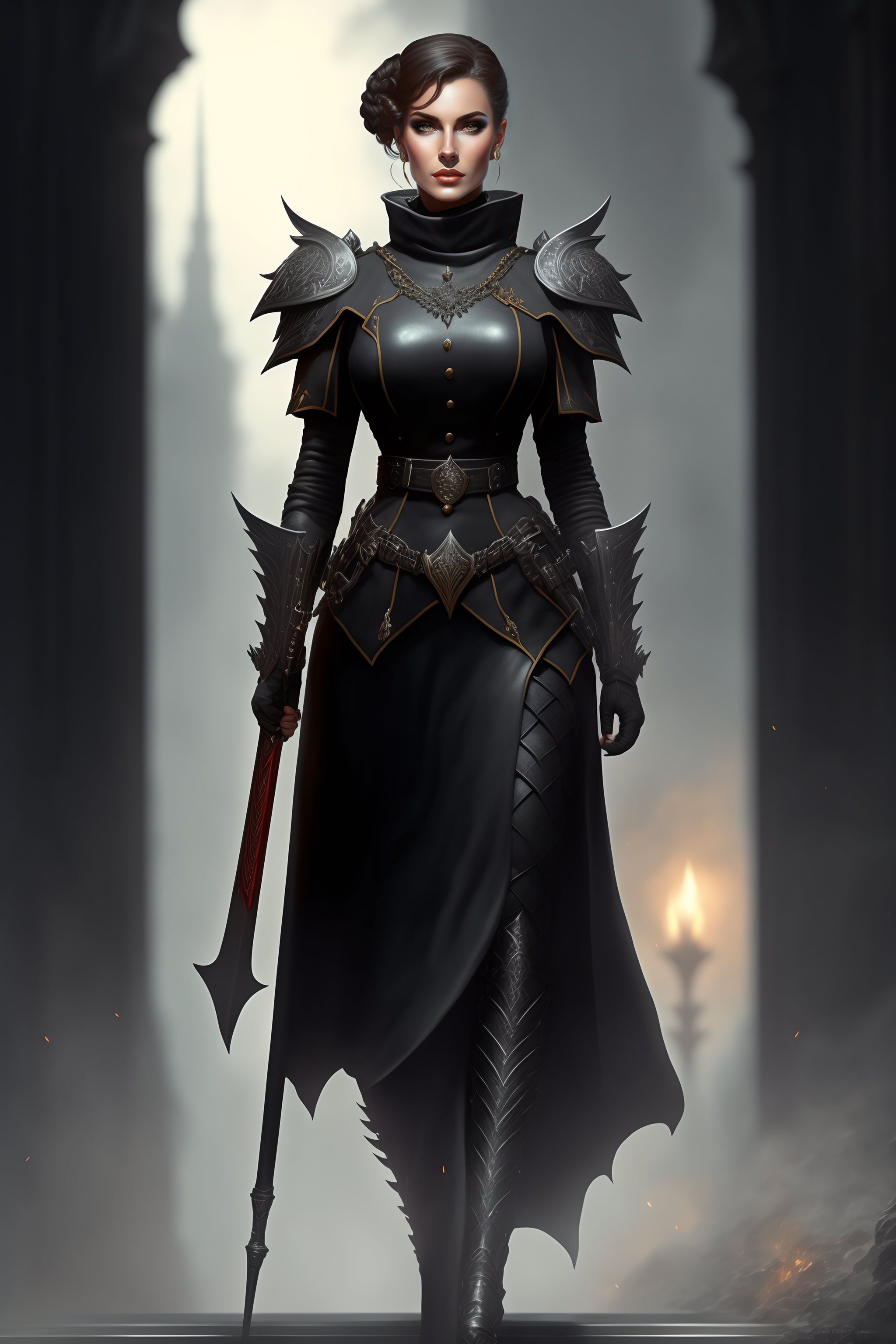 Lexica - Woman gothic knight necromancer summoner, armored Wolfenstein ...