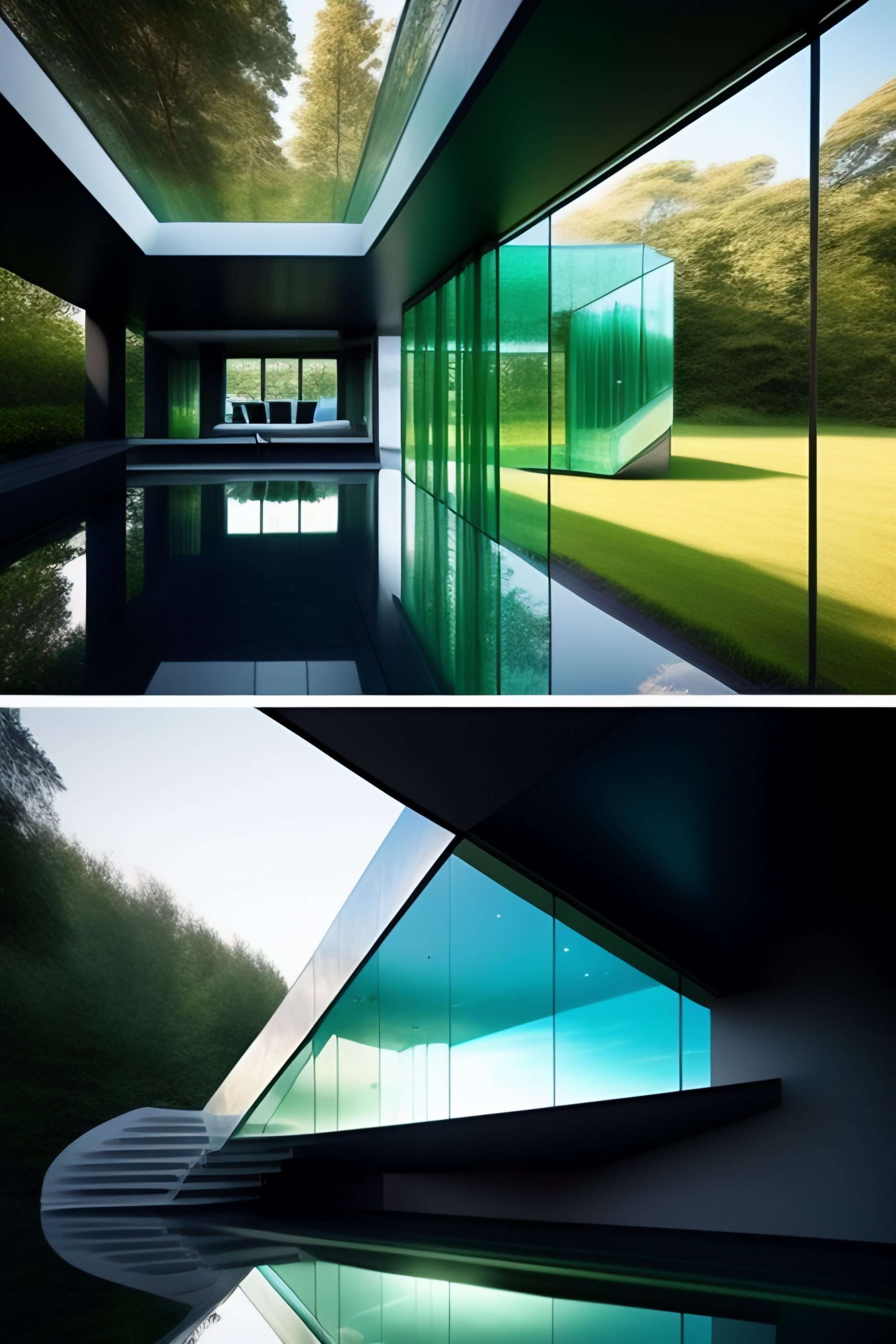 Lexica - A house made entirely of glass. glass furniture, glass walls ...