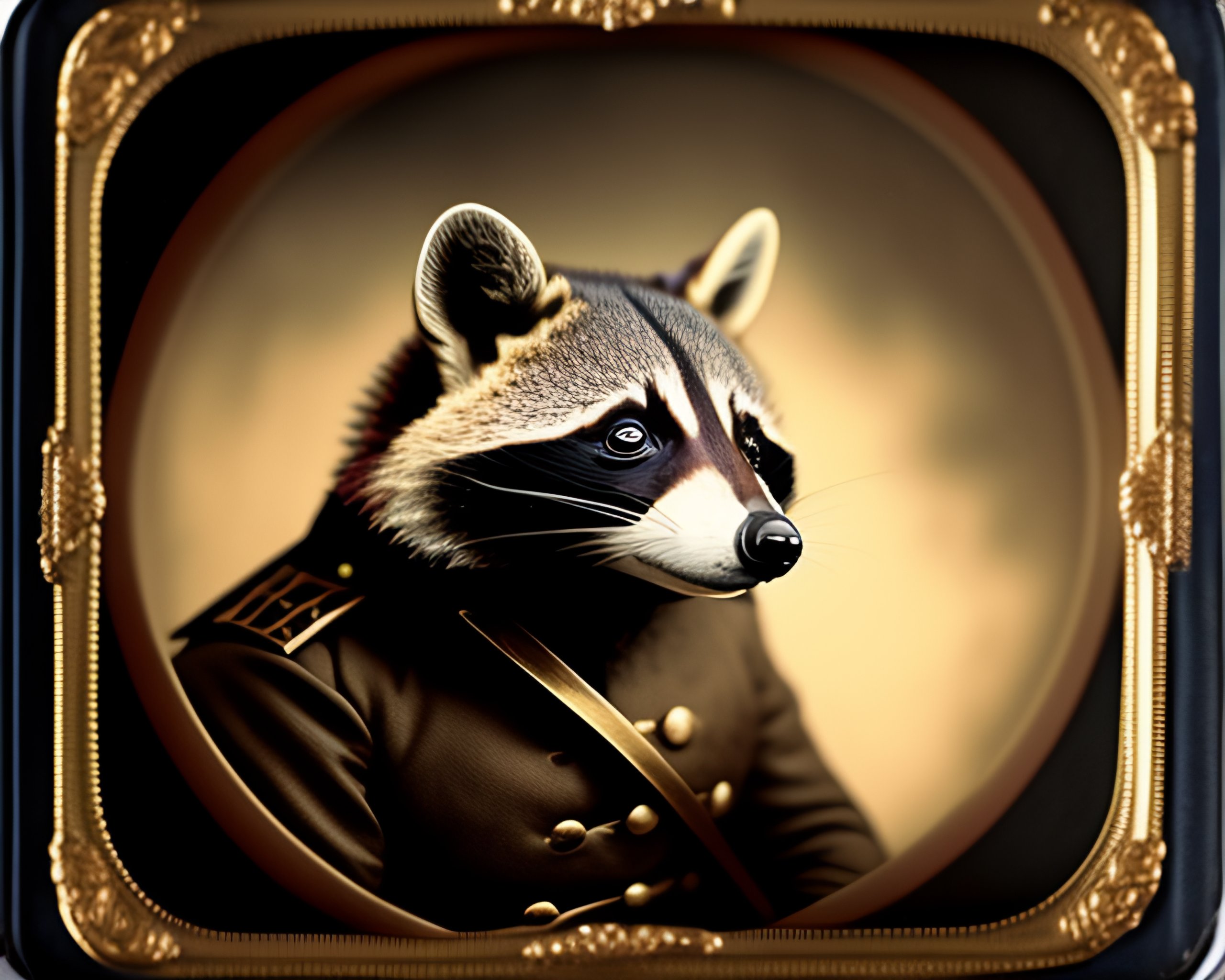 Lexica - Tintype action shot of a raccoon soldier fighting in the civil war