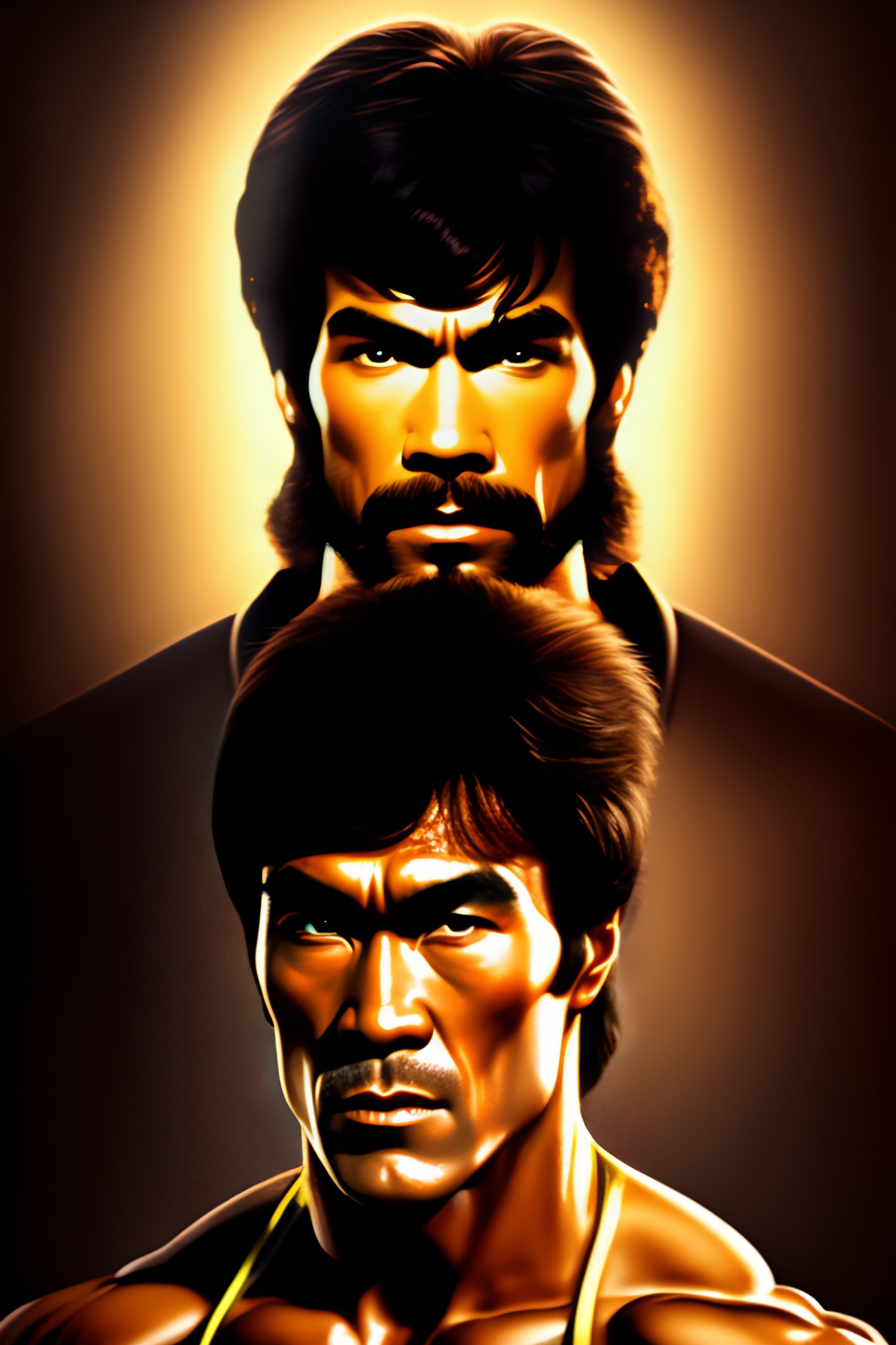 Bruce Lee Chuck Norris Art