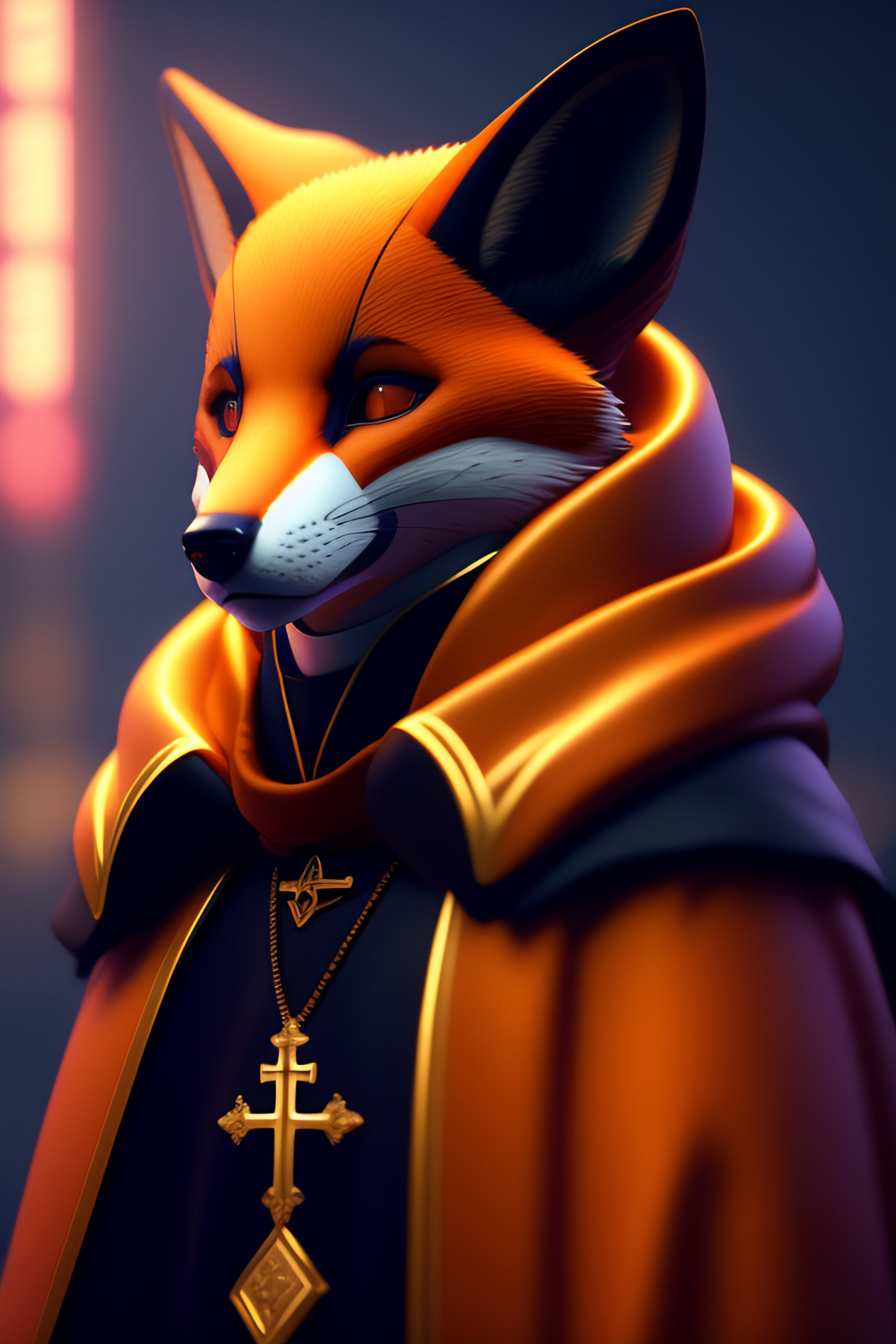 Lexica - A Catholic bishop character design, anthropomorphic fox ...