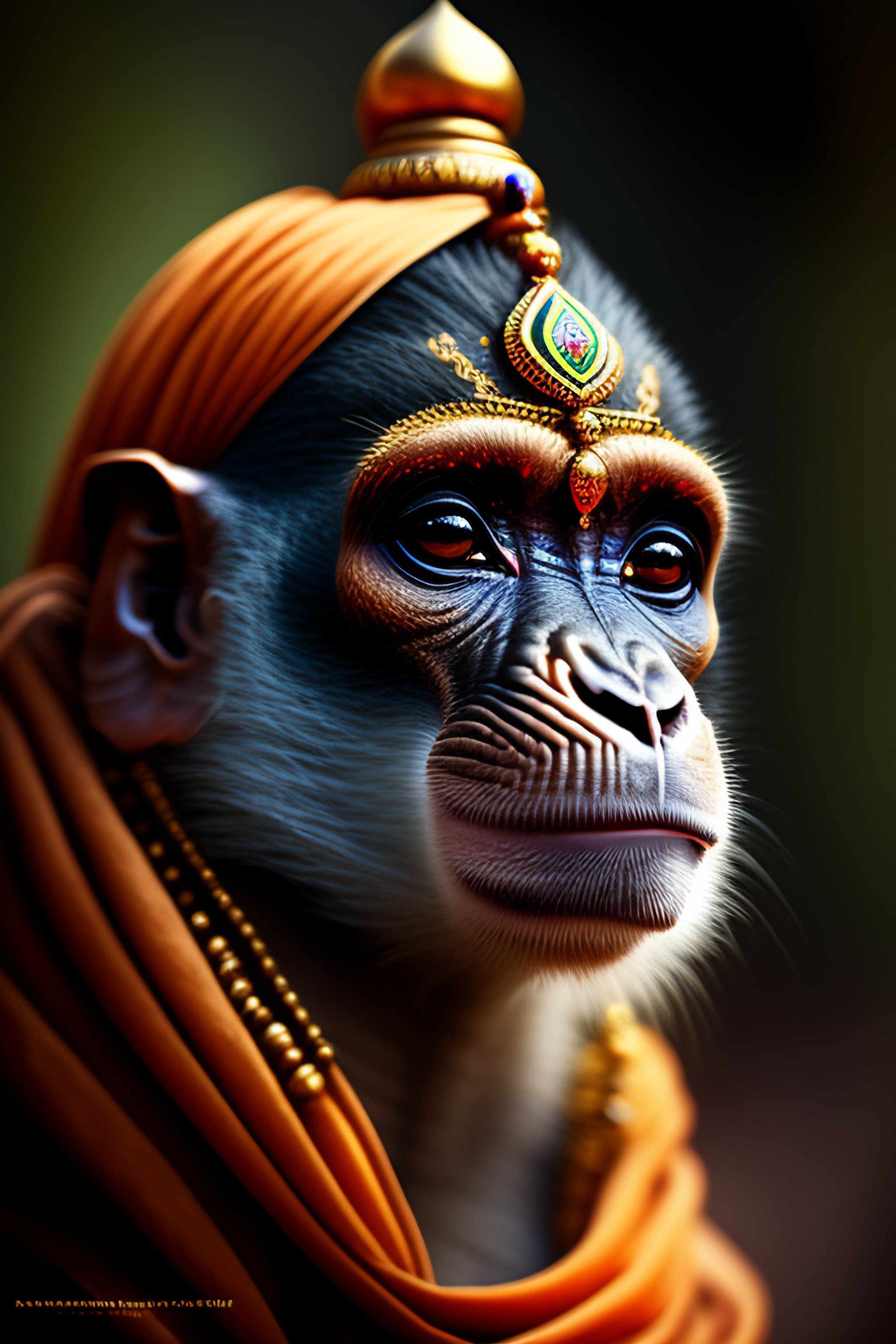 Lexica - Hindu monkey god, beautiful humanistic face