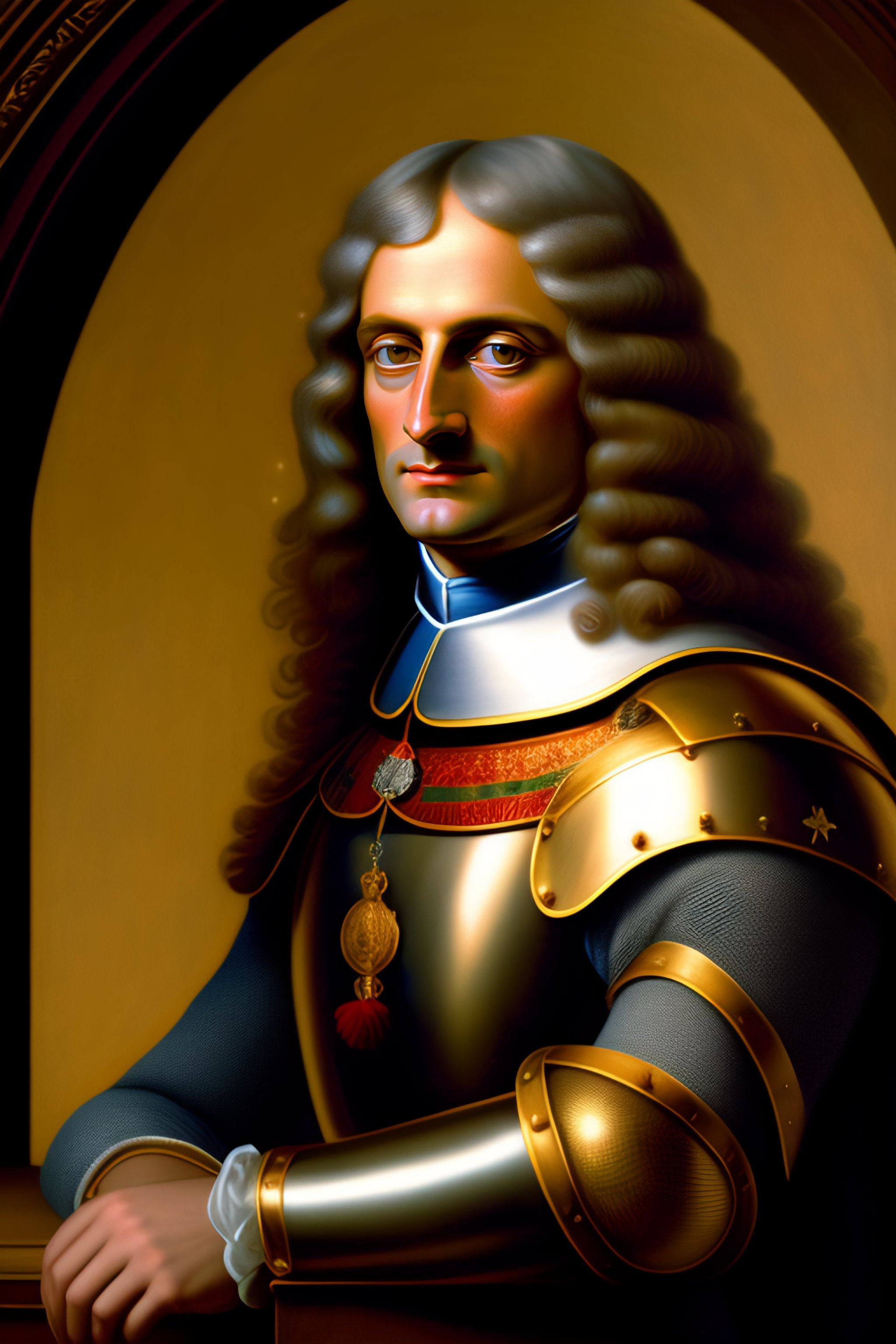 Lexica - Portrait of isaac newton as a medieval knight