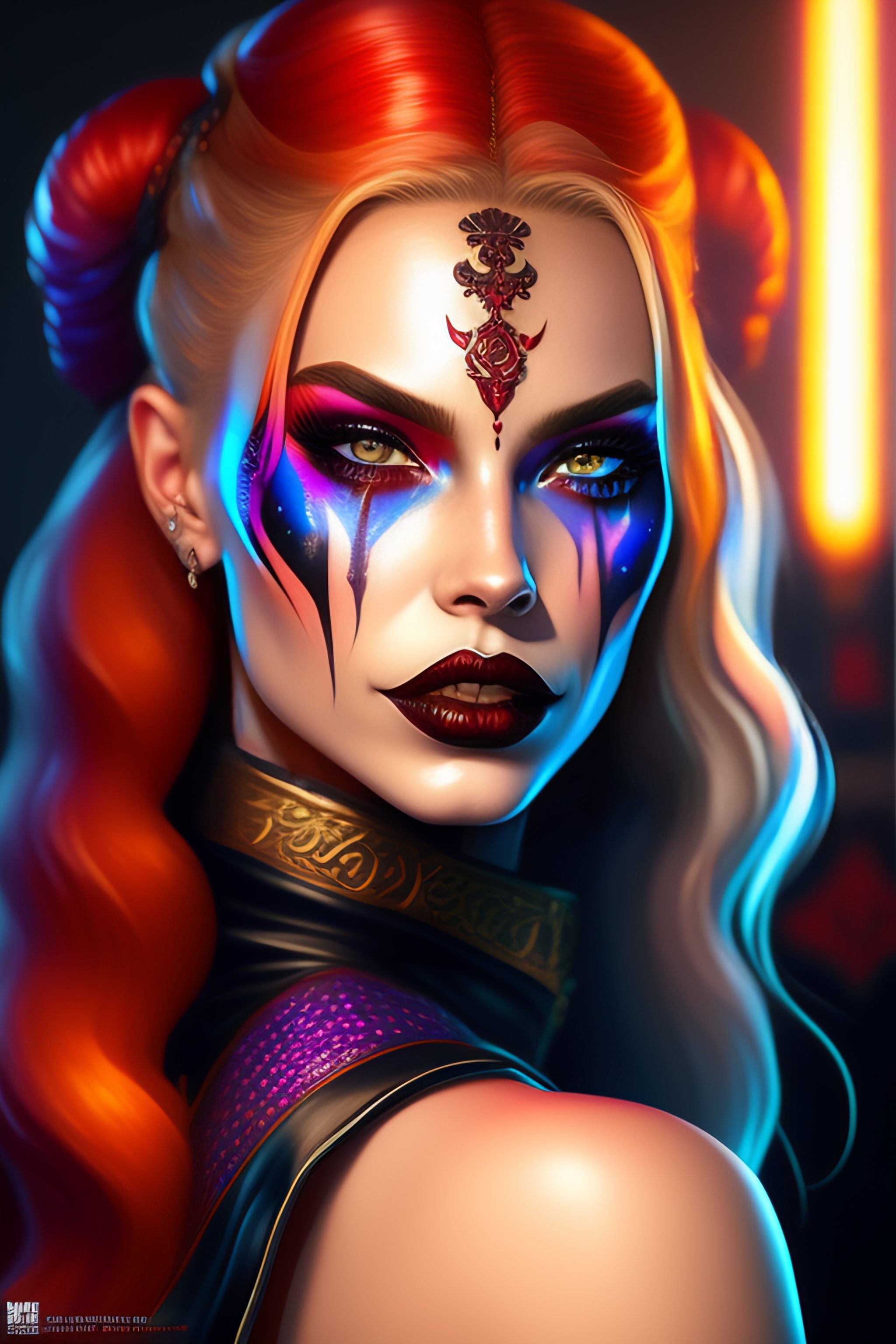 Lexica - Skull harley quinn demon concept art portrait by Casey Weldon ...