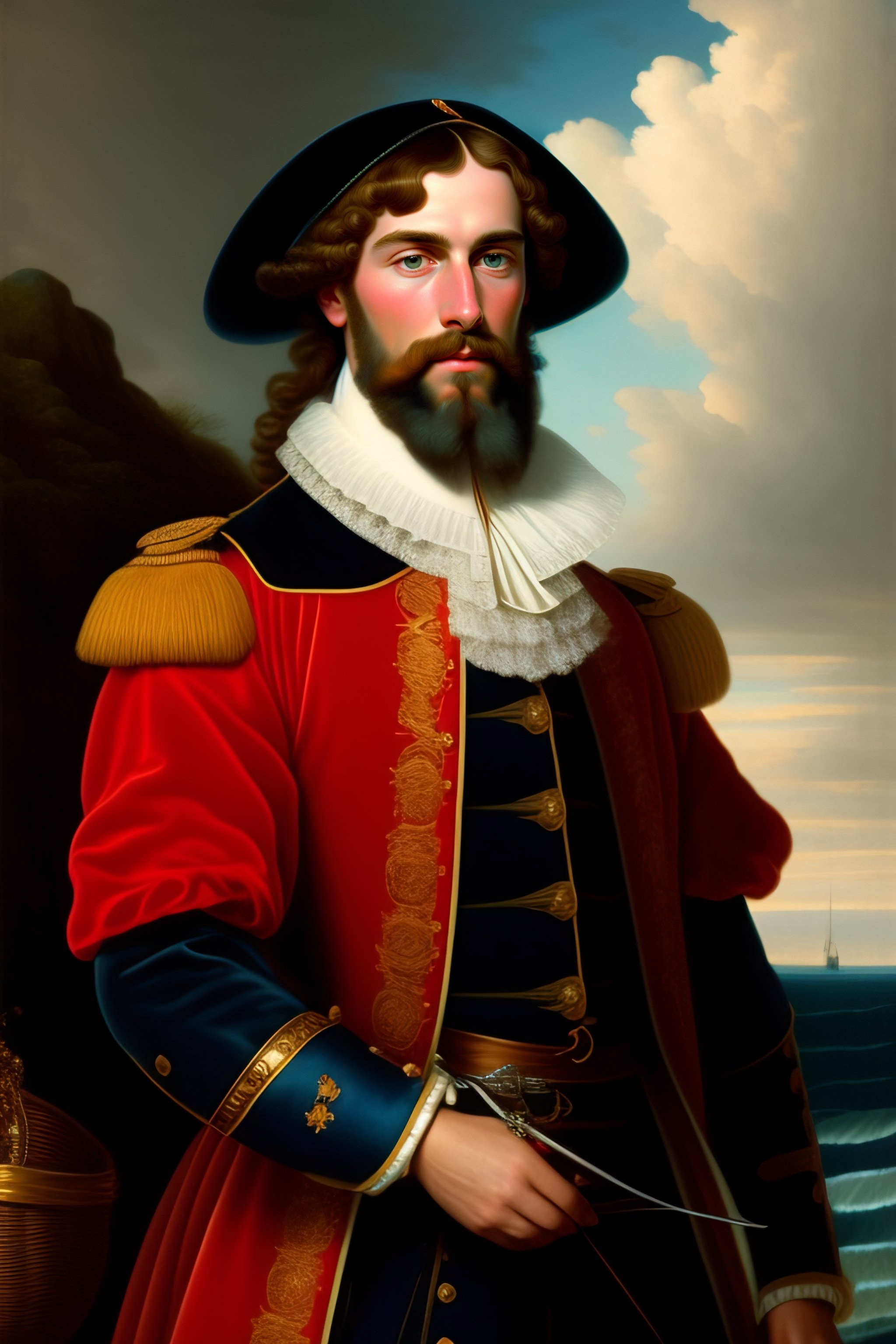 Lexica - Portrait of a english privateer, very detailed