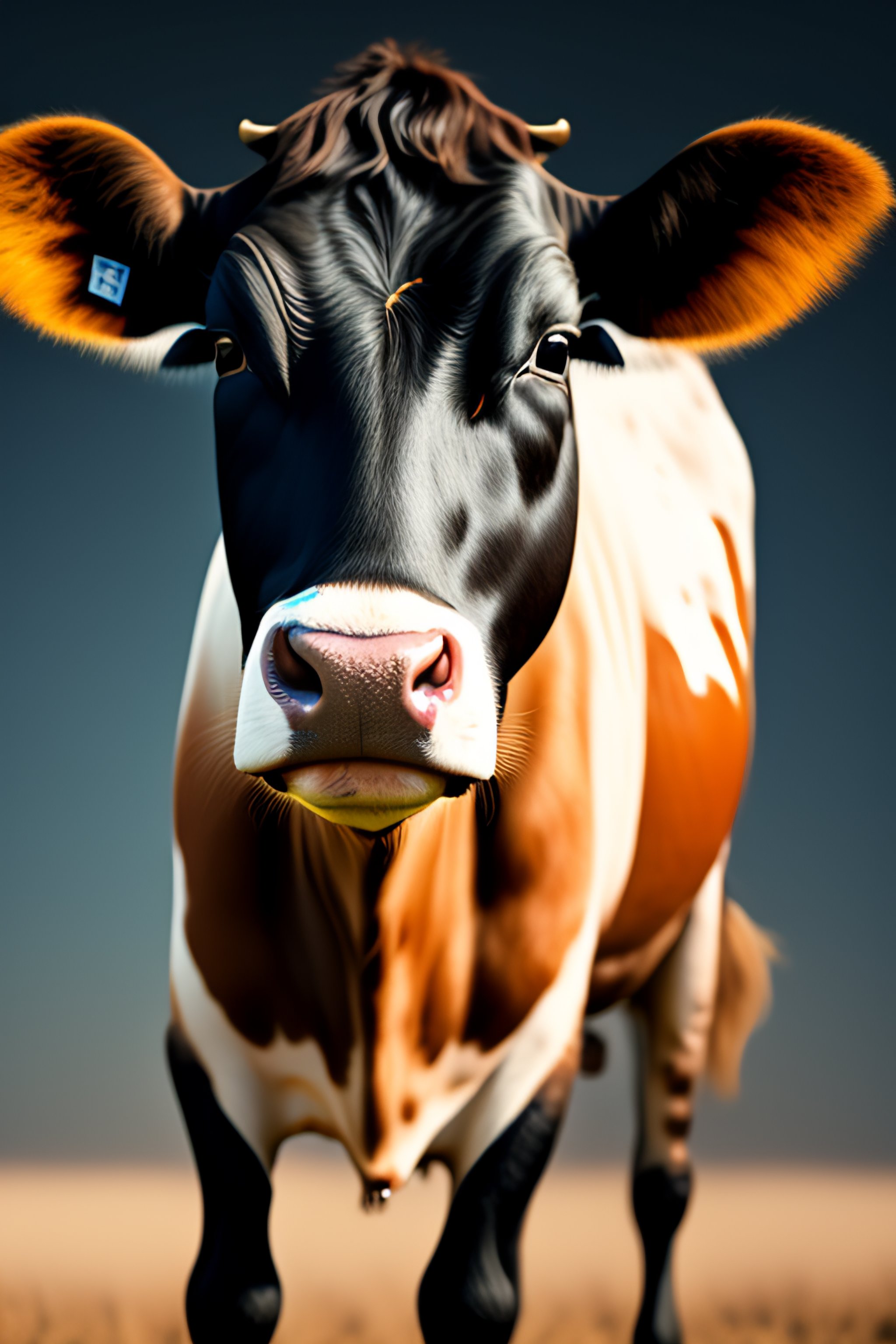 Lexica - Cow Model portrait with on catwalk