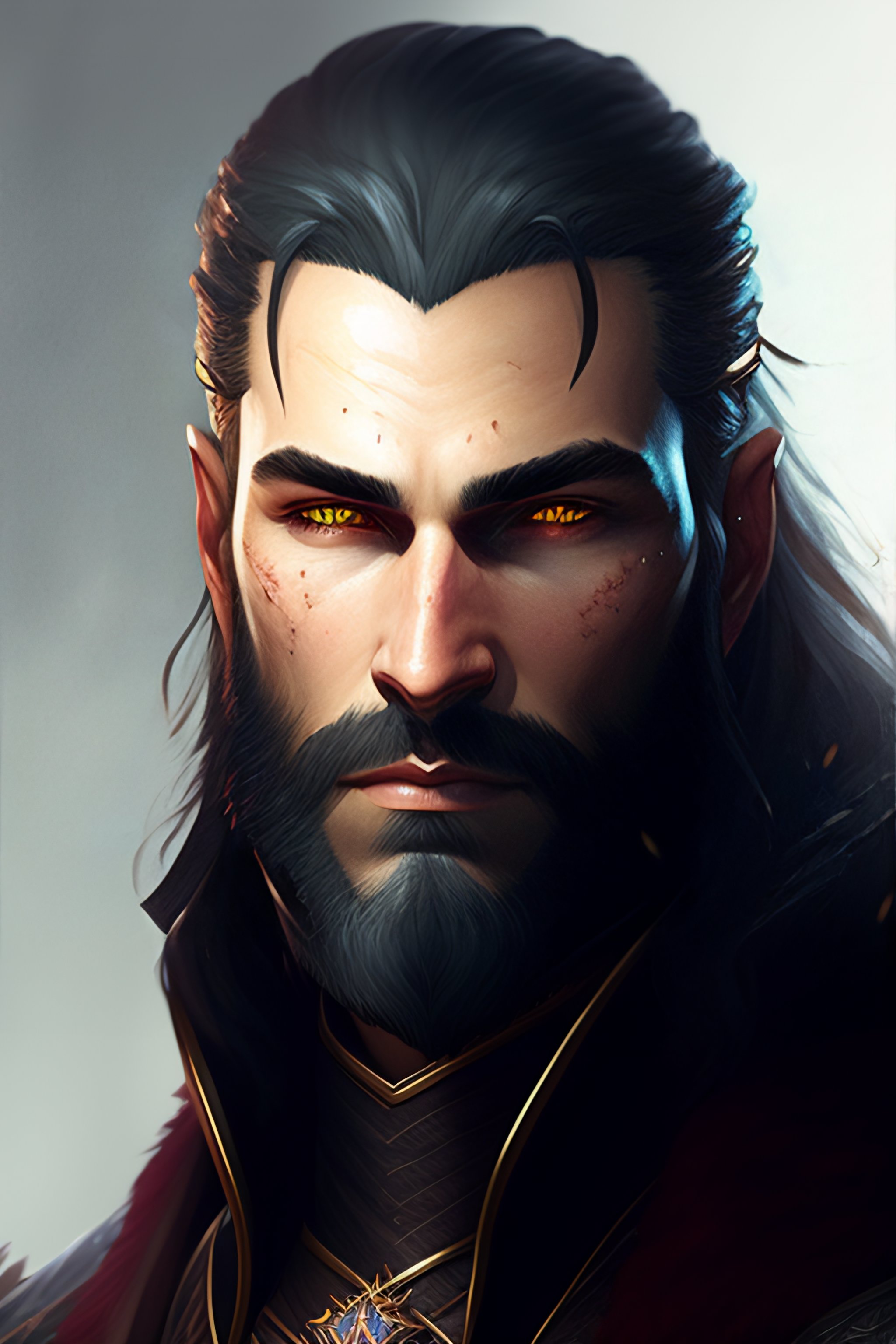 Lexica - Witcher with dark hair and beard, artstation, pathfinder ...