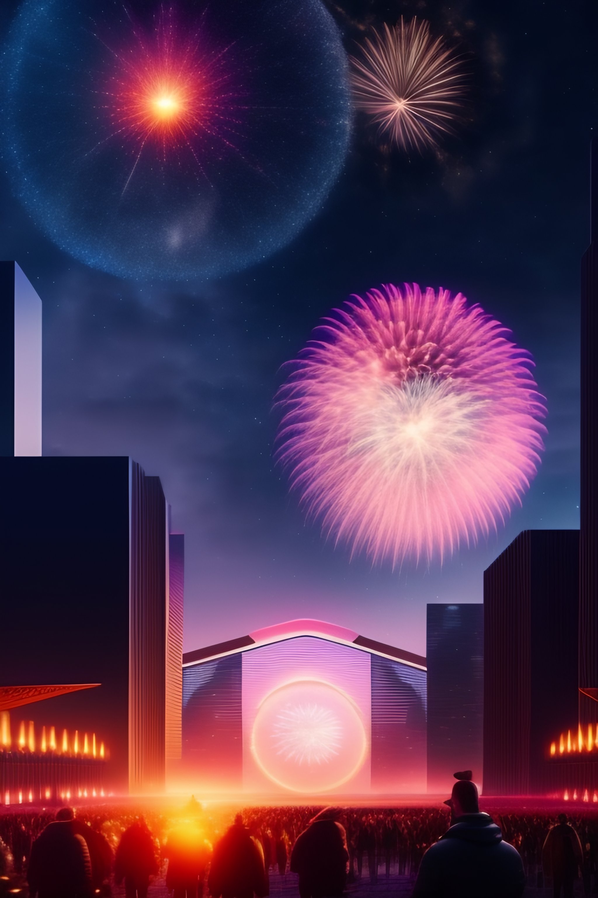 Lexica - A new year's eve celebration with a crowd of people ...