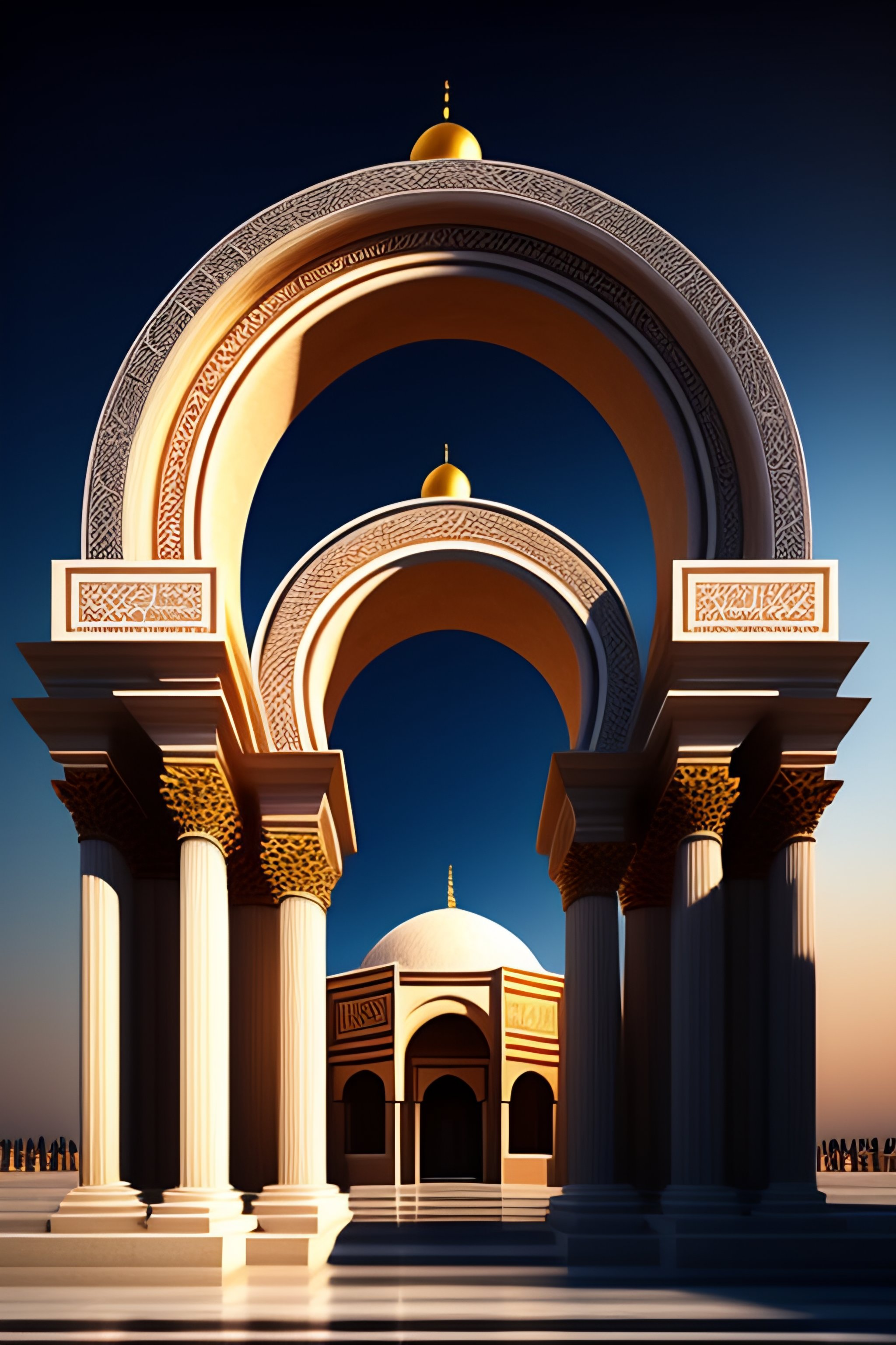 Lexica - Circular temple with horseshoe arches style mosque of cordoba ...