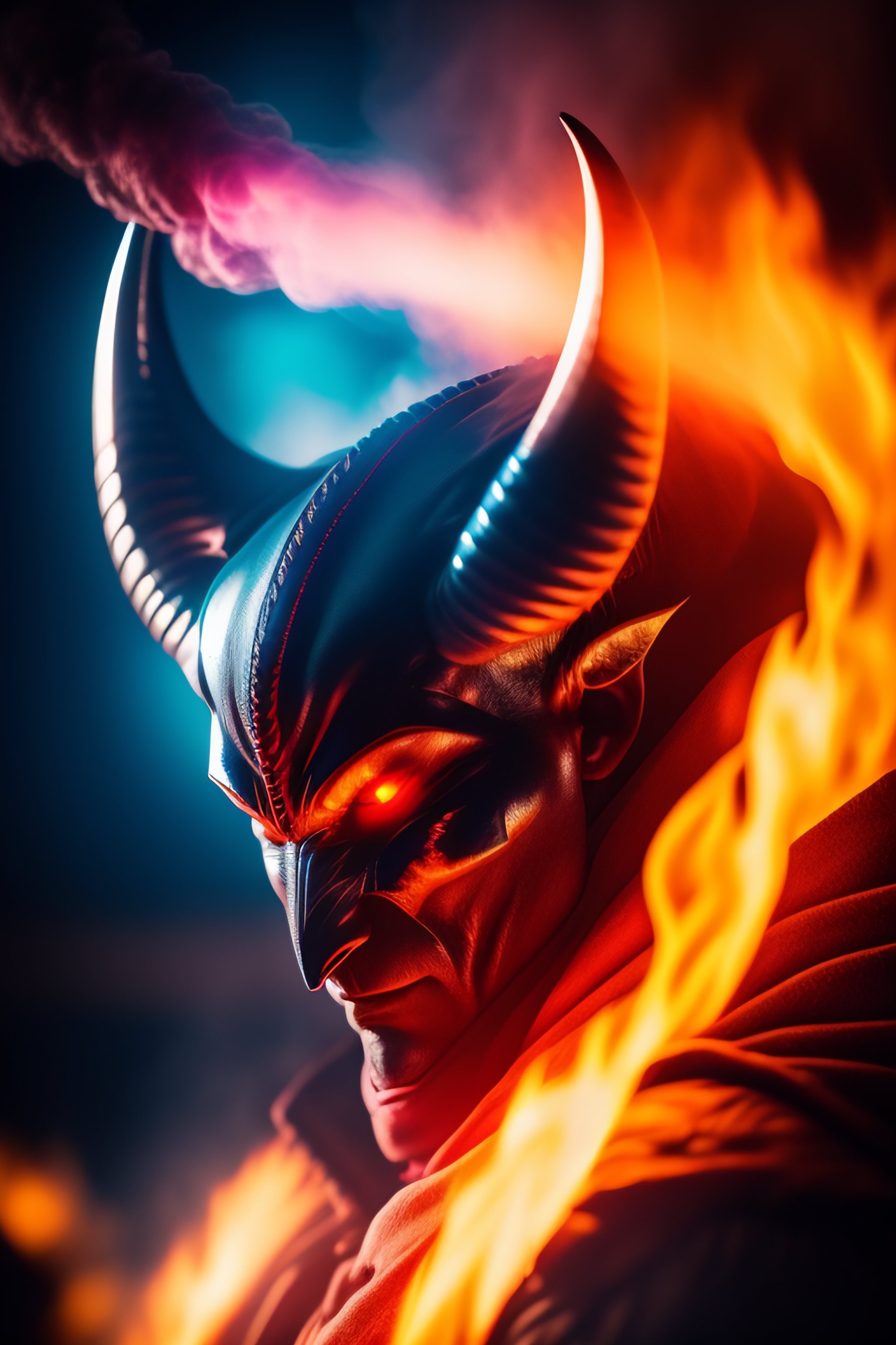 Lexica - A devil alien shooting fire from eyes