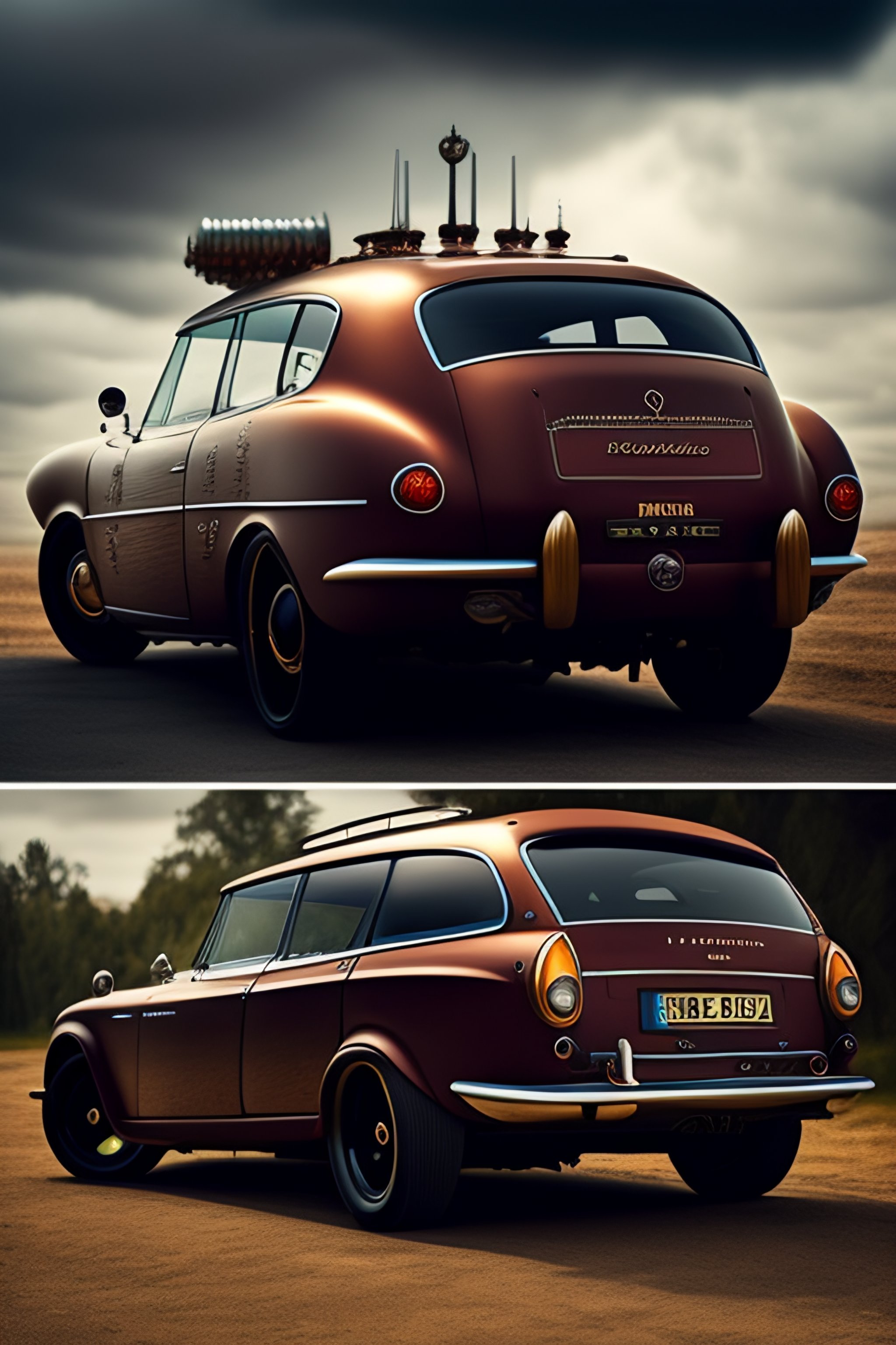 Lexica - Steampunk Volvo V60, a hundred years old.