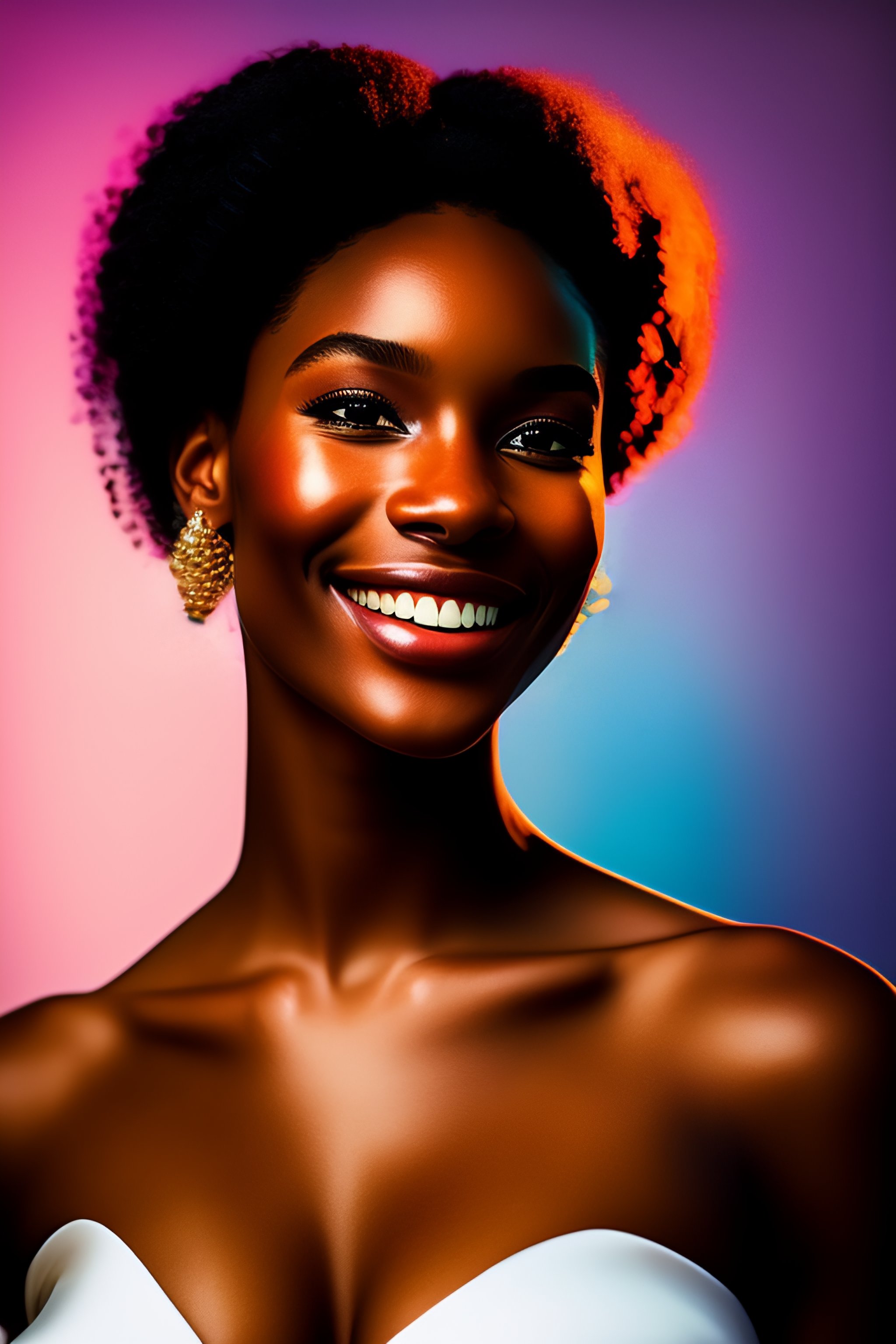 Lexica - Portrait of a uniquely pretty 20 year old black girl ...