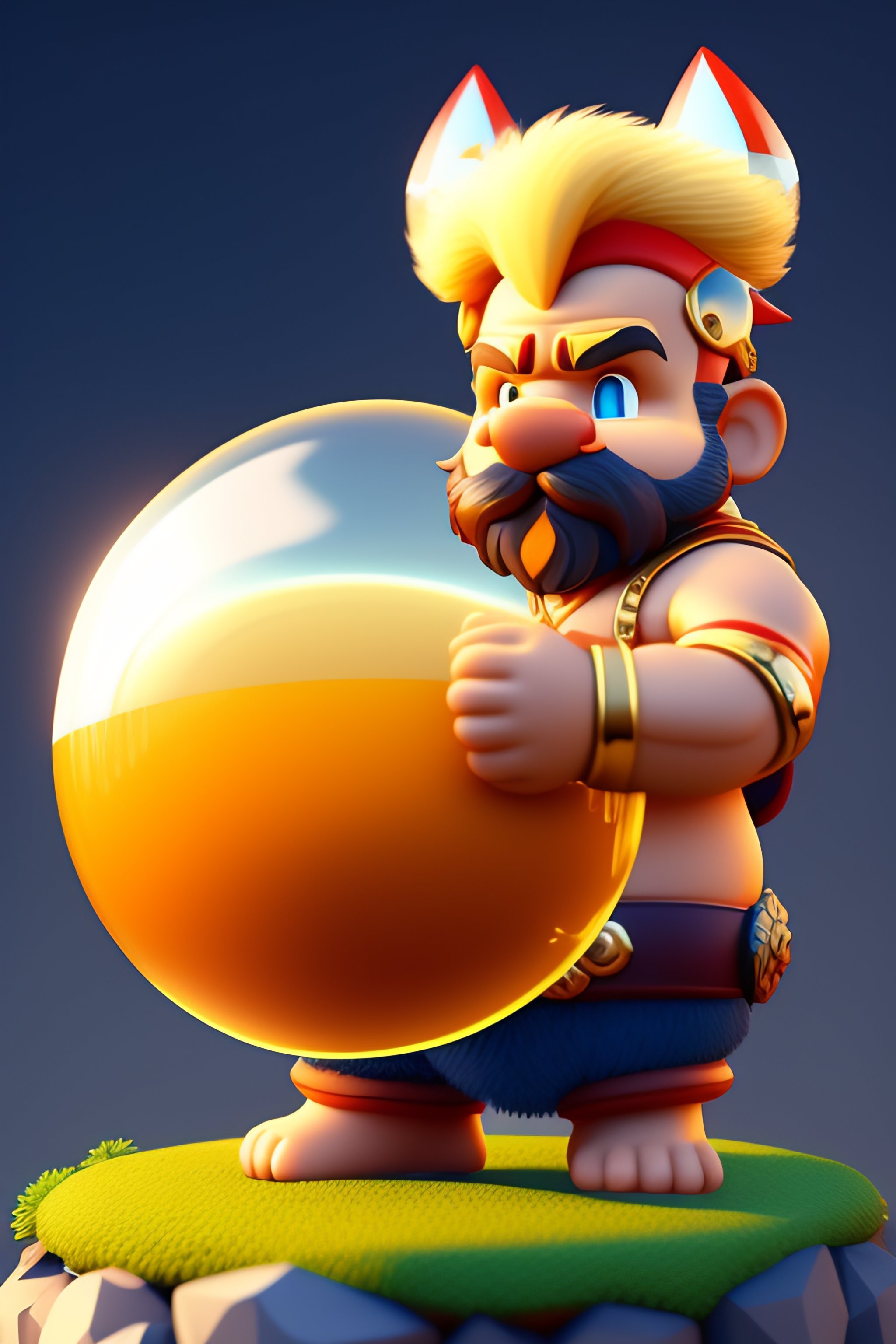 Lexica - A cute adorable asterix and obelix made of crystal ball with ...