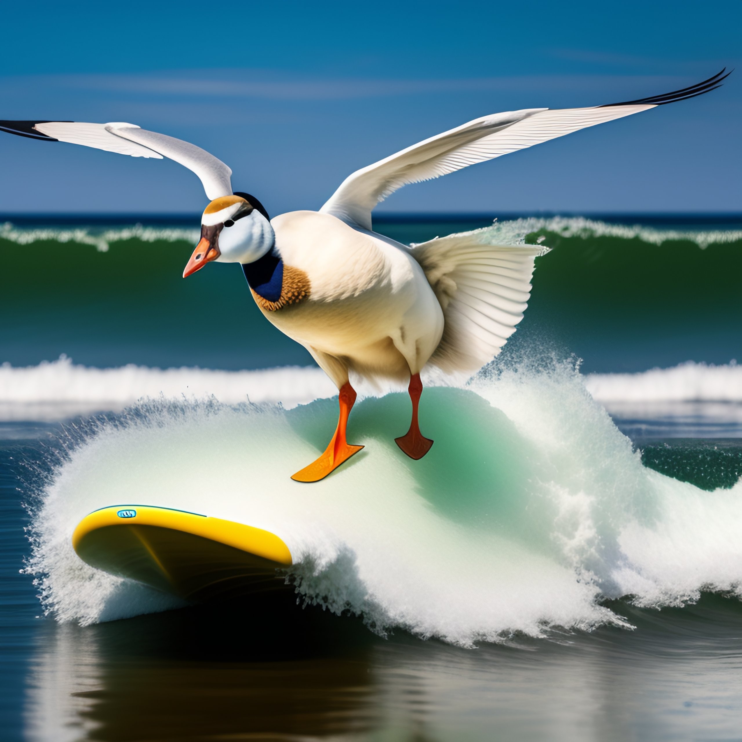 Lexica - White-colored goose surfing the internet