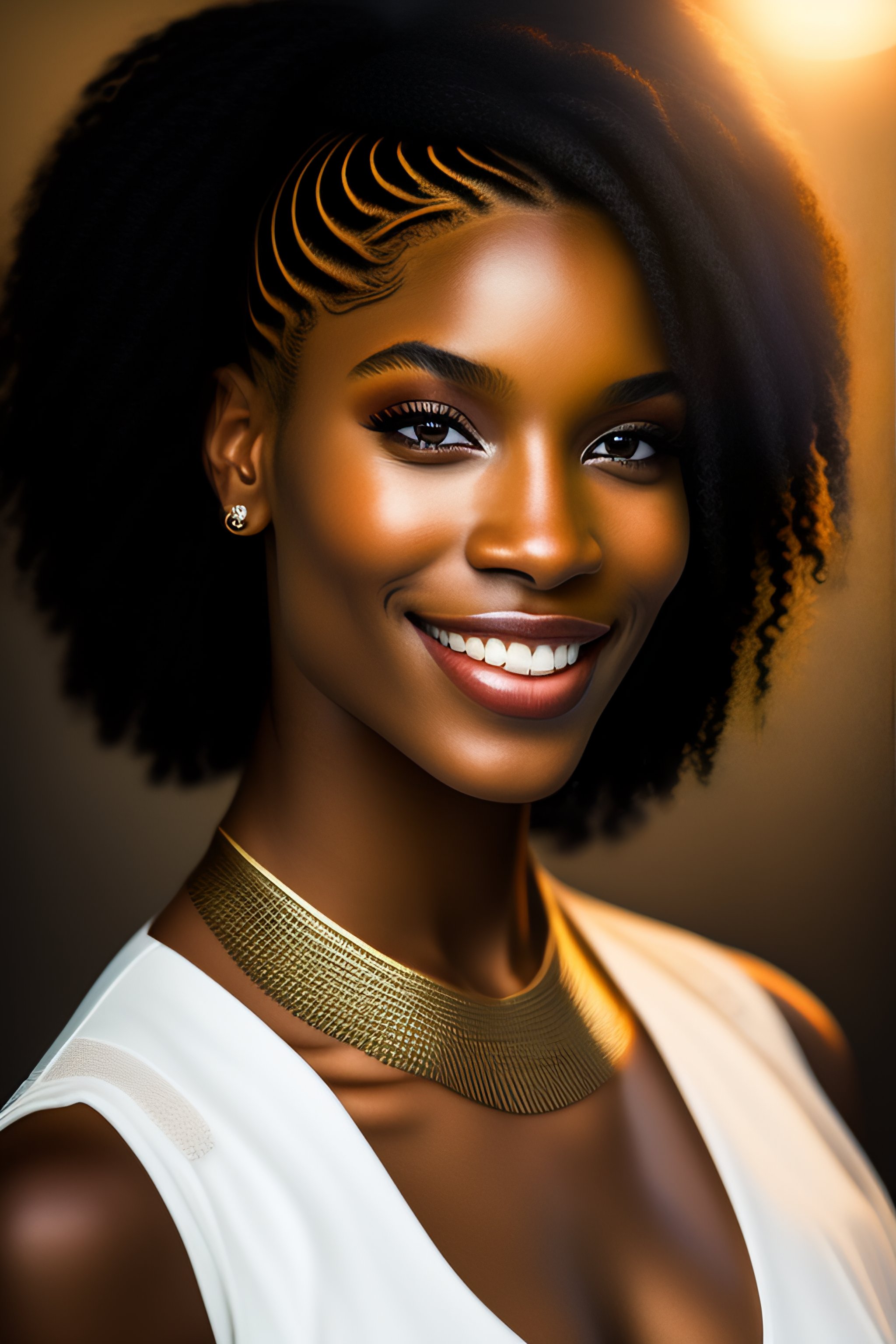 Lexica - Portrait of a uniquely pretty 20 year old black girl ...