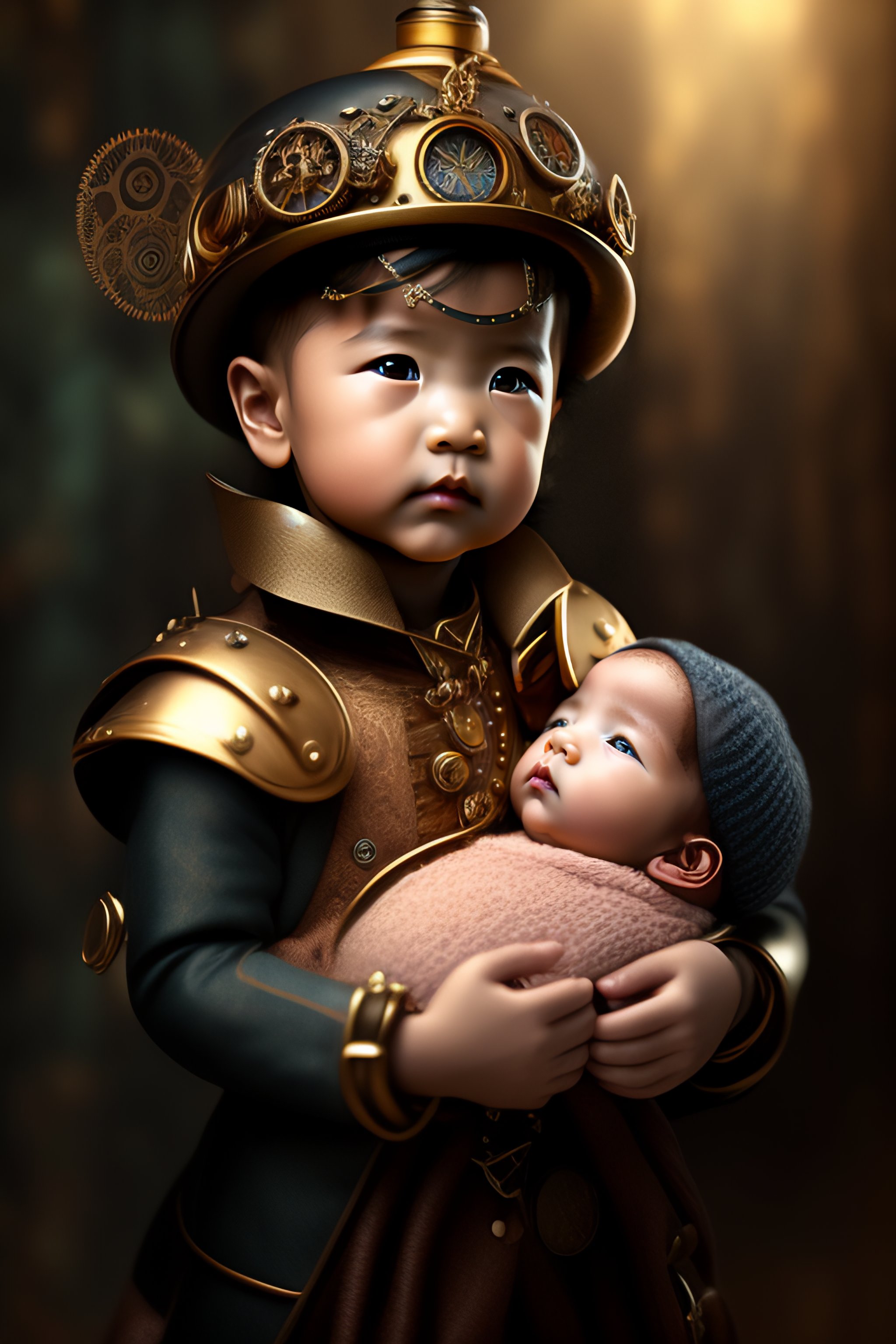 Lexica - A steampunk humanoid new born baby