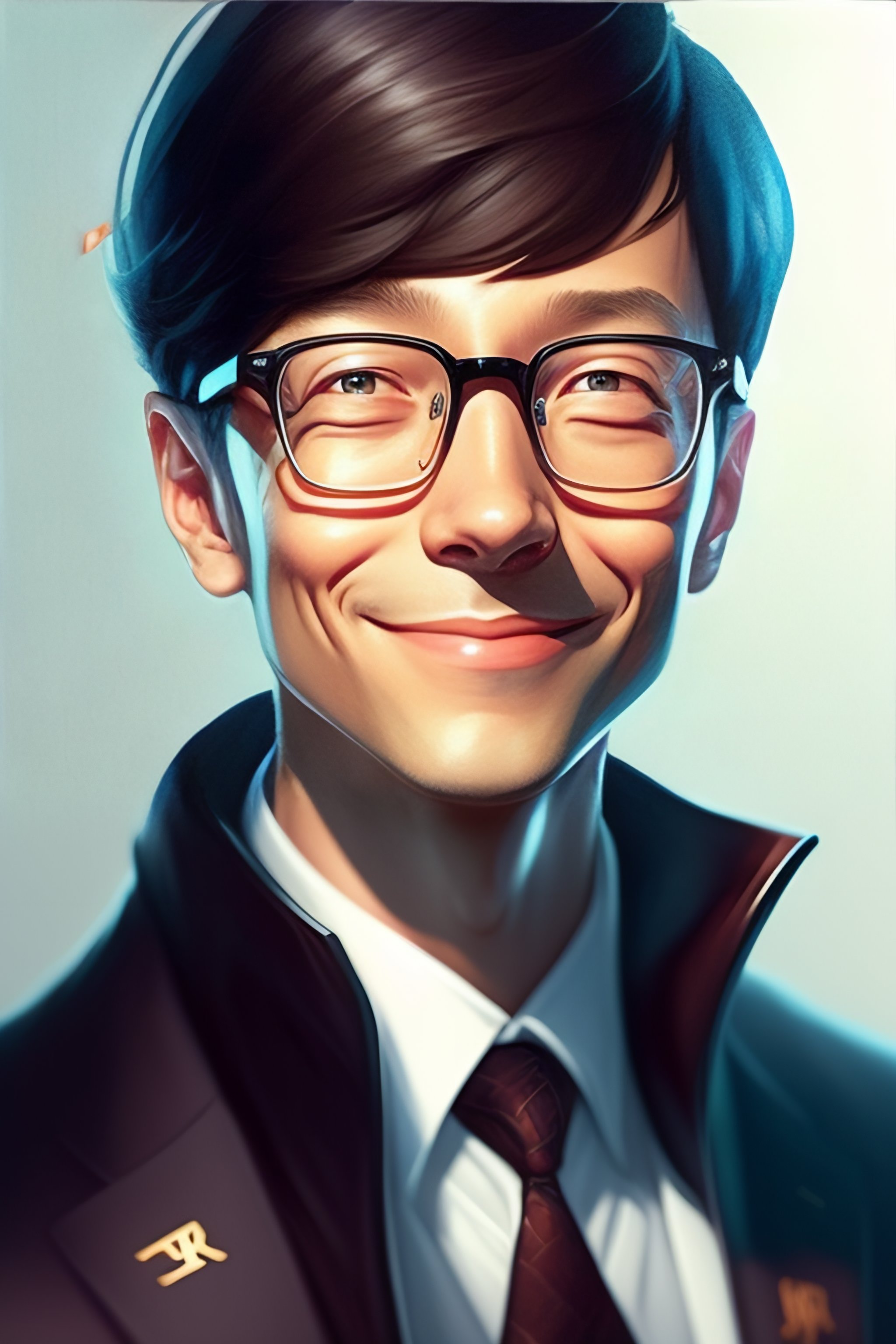 Lexica - Character concept art of bill gates as an anime boy | cute ...