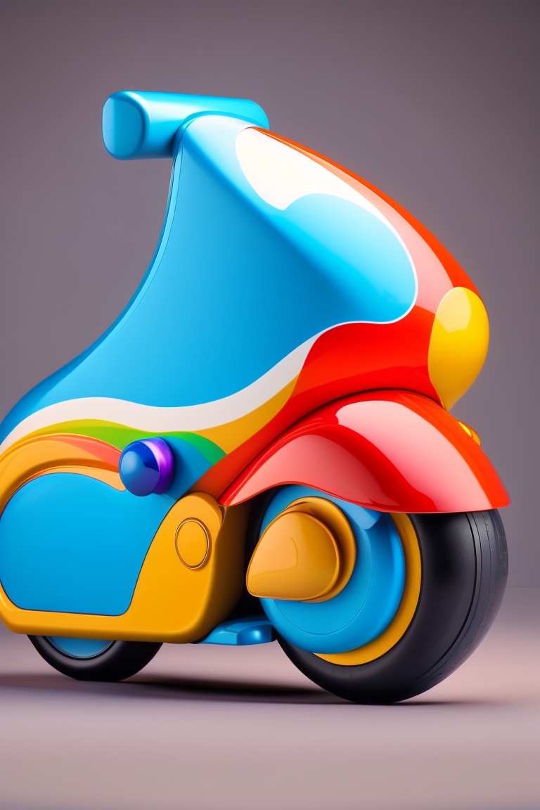Lexica - The cartoon scooter is a riot of colors and shapes, exuding a ...