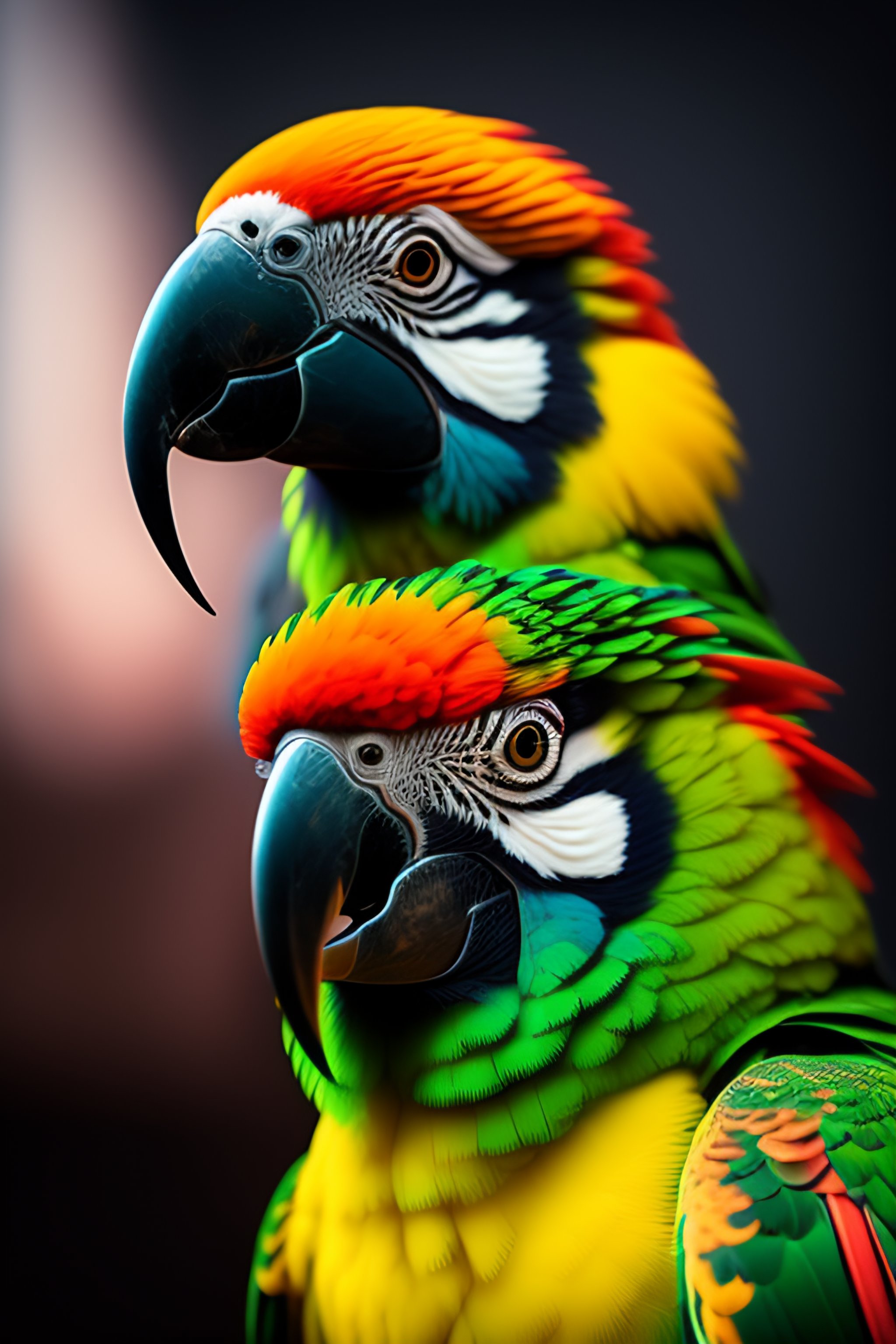 Lexica - Portrait of parrot on stage in front of crowd