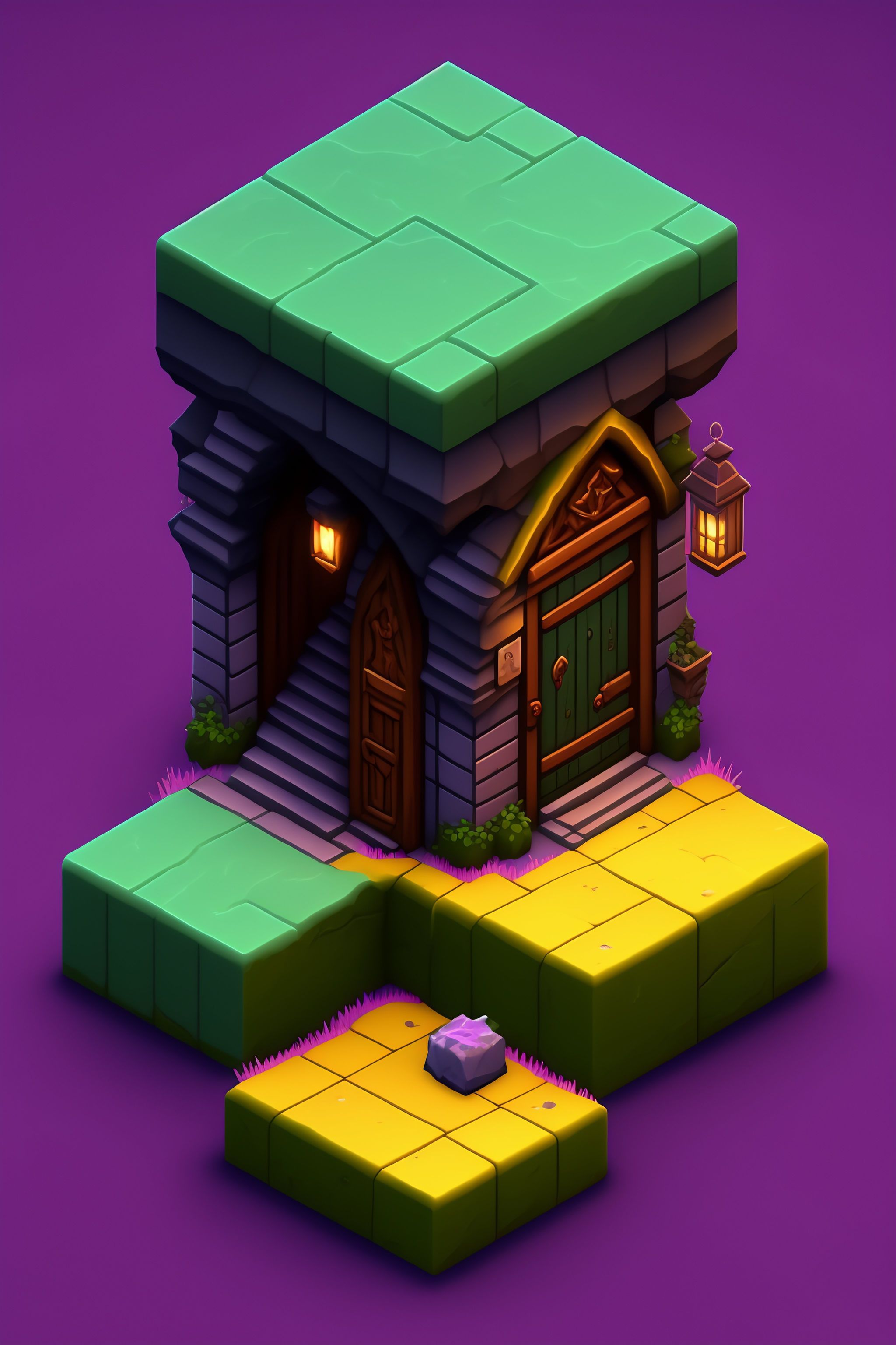 Lexica - Isometric render of a pale rotting zombie, solid shapes, final ...