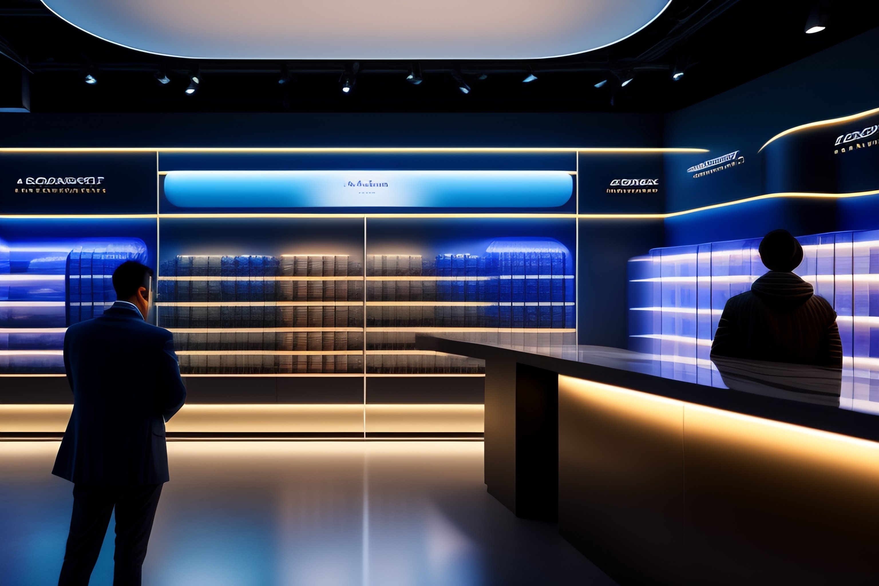 Lexica - A futuristic store with electronic products, holograms of ...