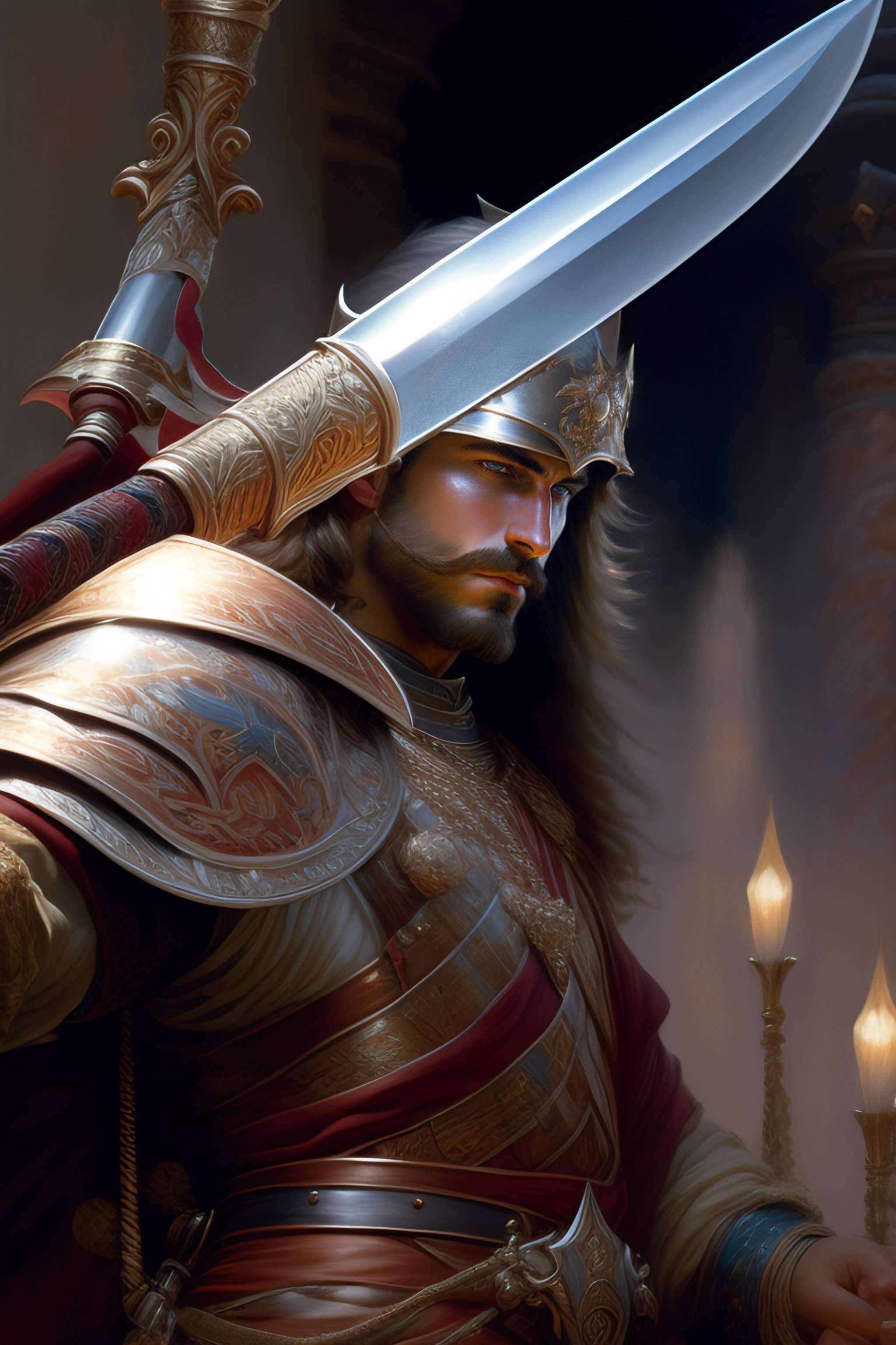 Lexica - Detailed paint of a sword, highly detailed paiting by gaston ...