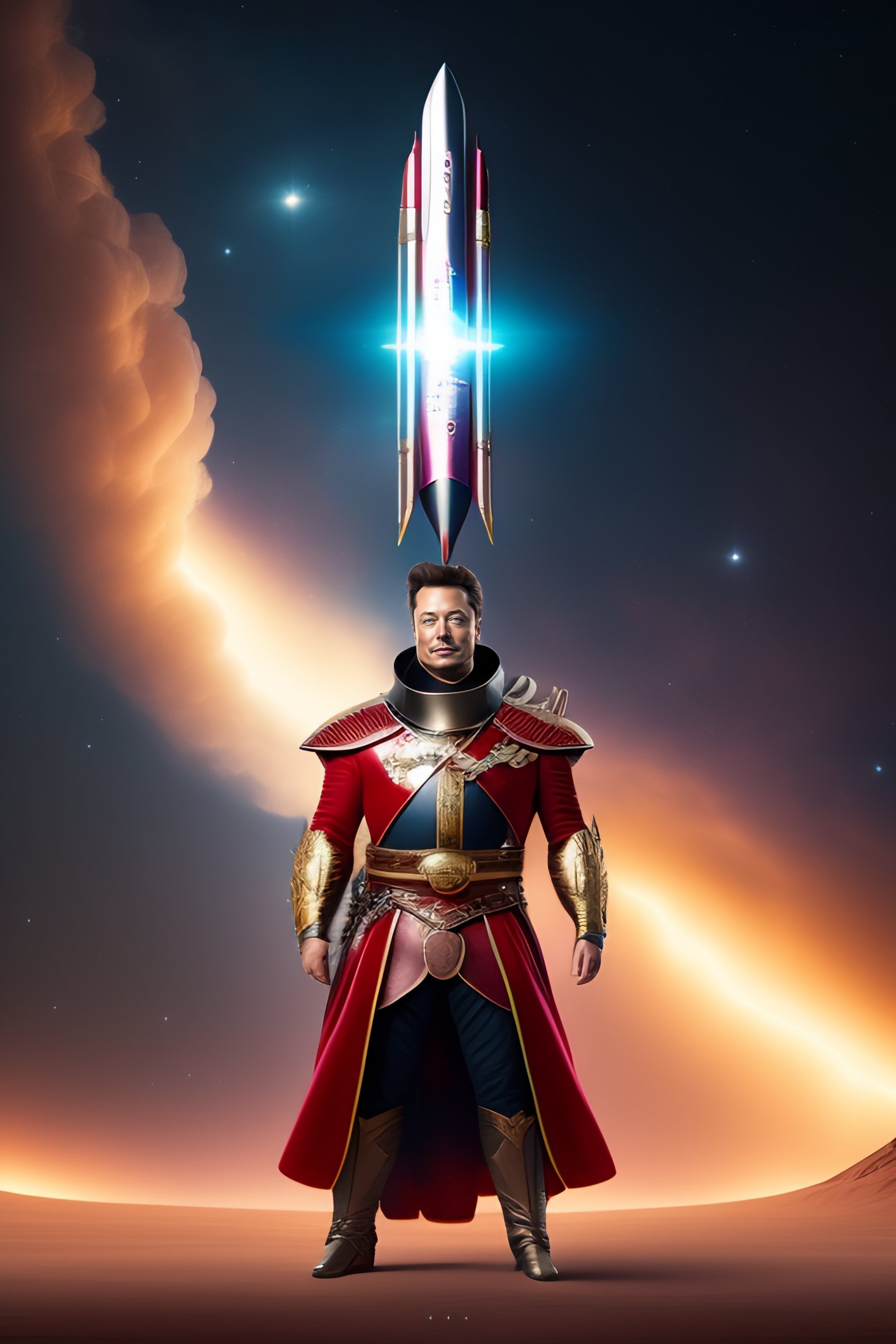 Lexica - Zoomed out. Realistic 3D representation of elon musk wearing a ...