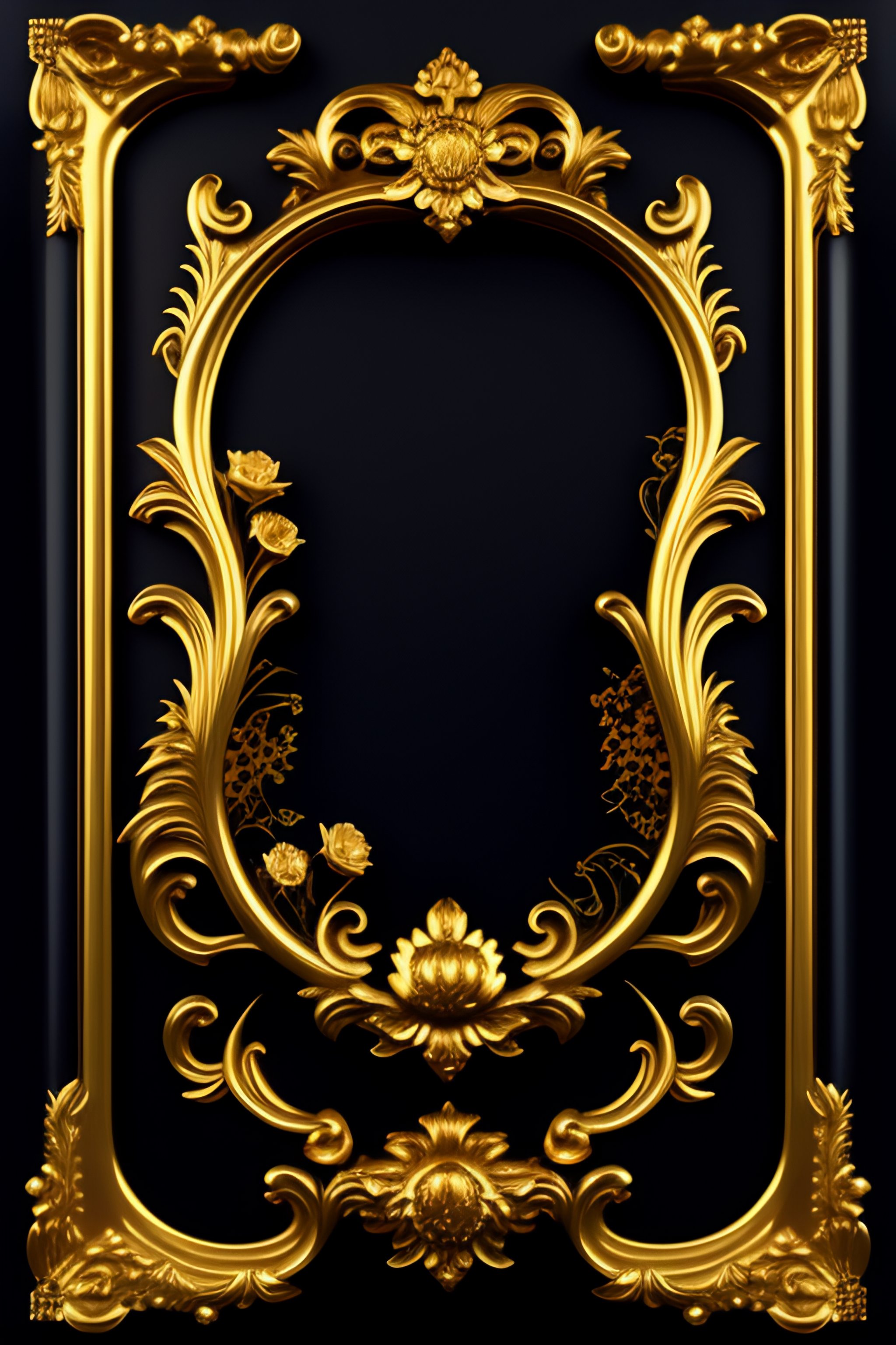 Lexica - "Create a royale feminine, dark floral design frame using a ...