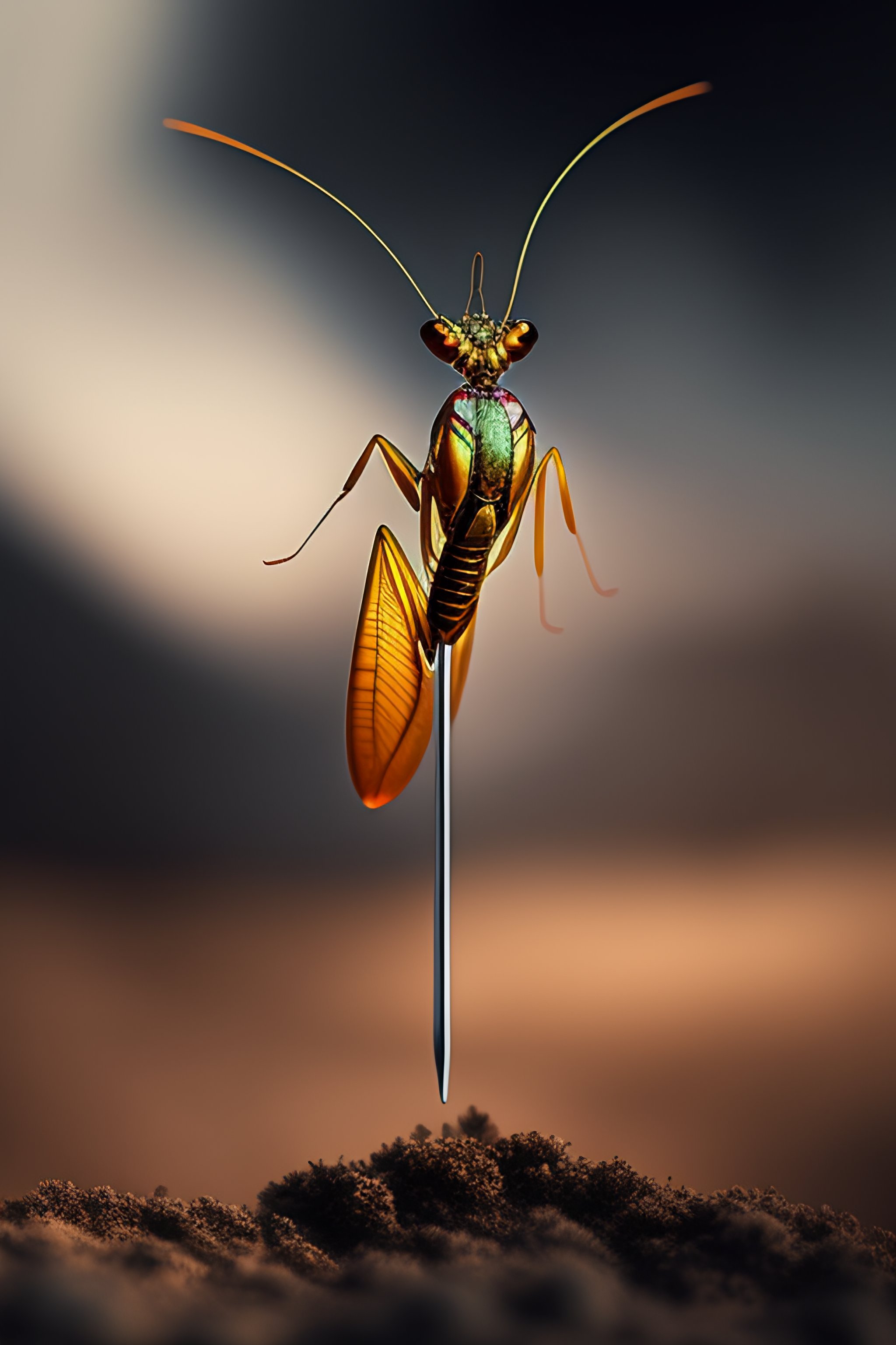 Lexica - A humanoid mantis holding a spear